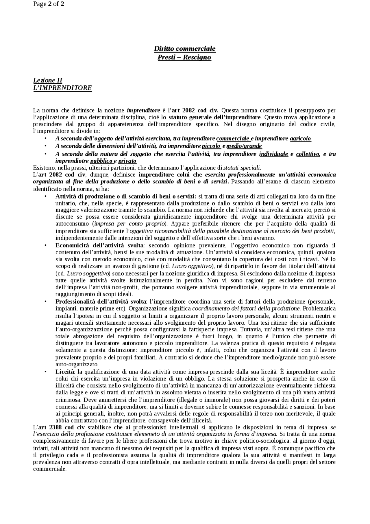 Riassunto Presti Rescigno Volume Unico Docsity