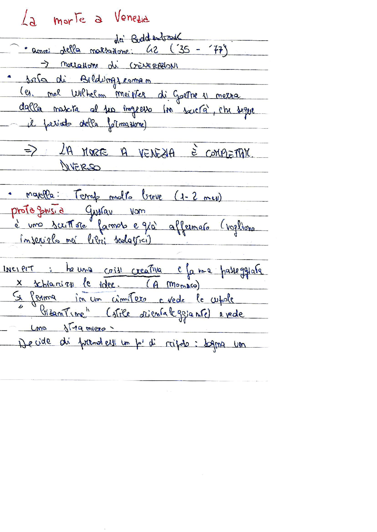Thomas Mann La Morte A Venezia Docsity