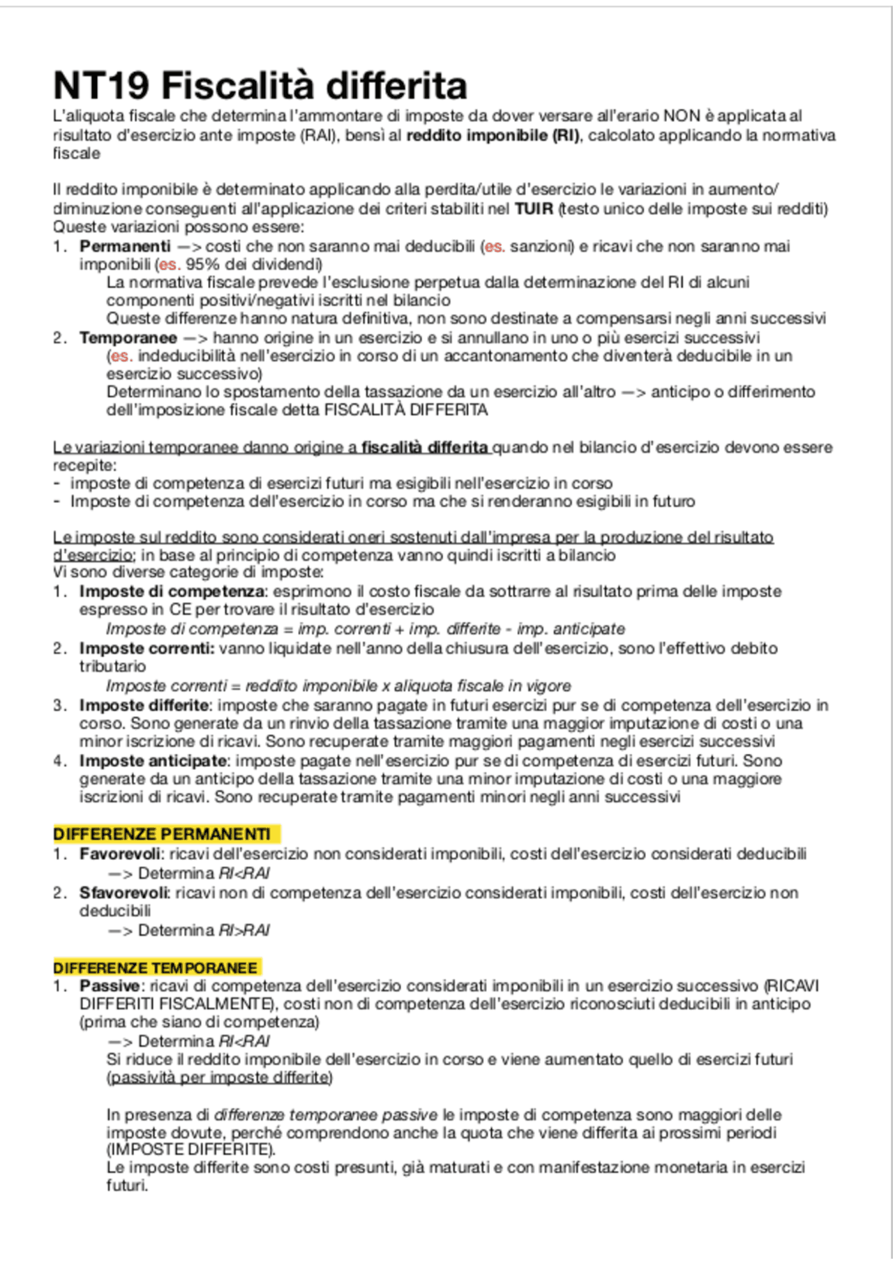 Nt19 Metodologie E Determinazioni Quantitative Dazienda Docsity