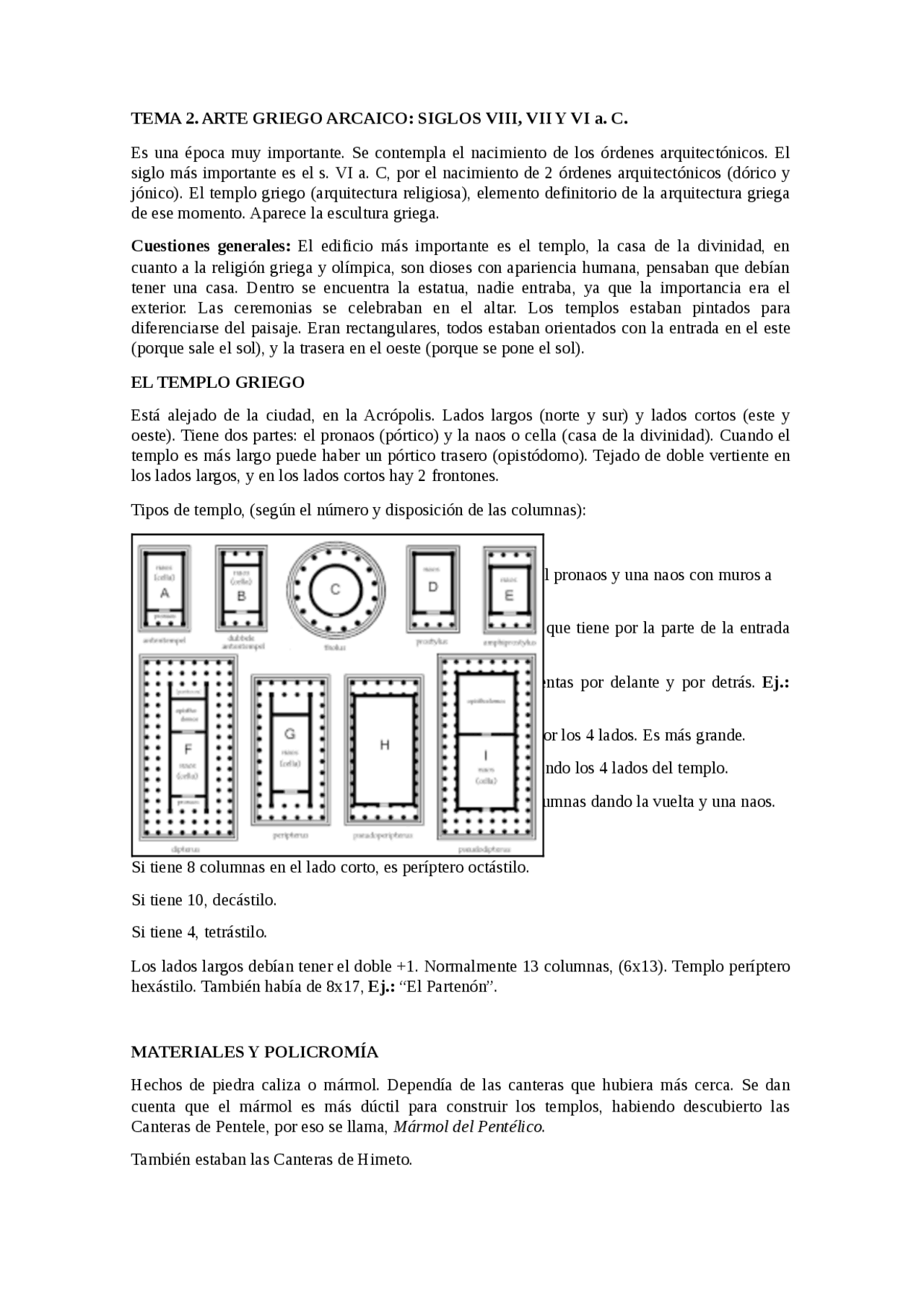 TEMA 2 y 3. ARTE GRIEGO ARCAICO Y PERÍODO CLÁSICO SEVERO | Apuntes de ...
