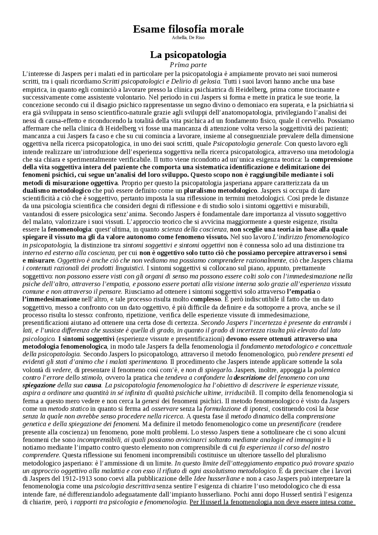 Appunti Di Filosofia Morale Docsity