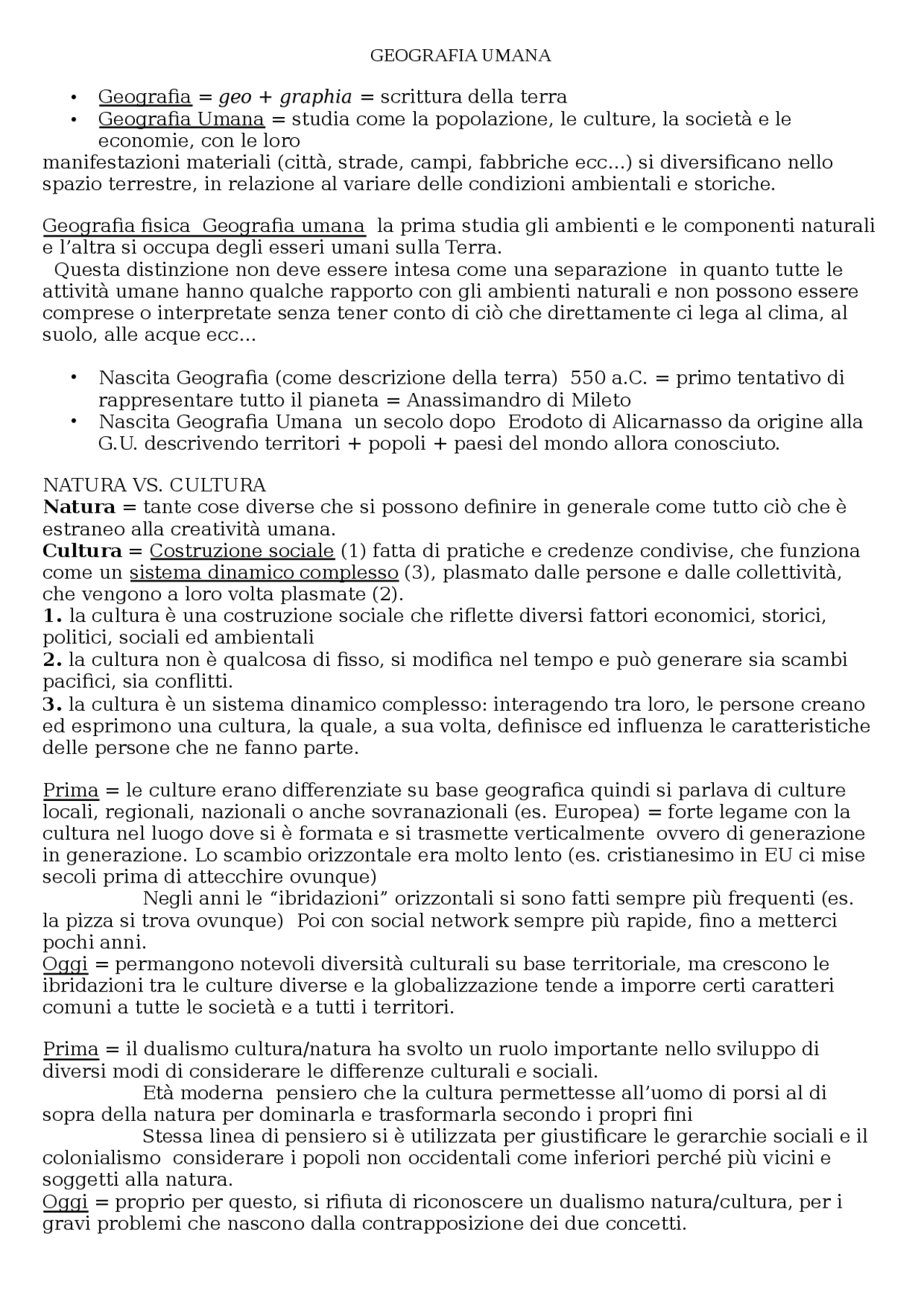 Geografia Umana Un Approccio Visuale Seconda Edizione Docsity