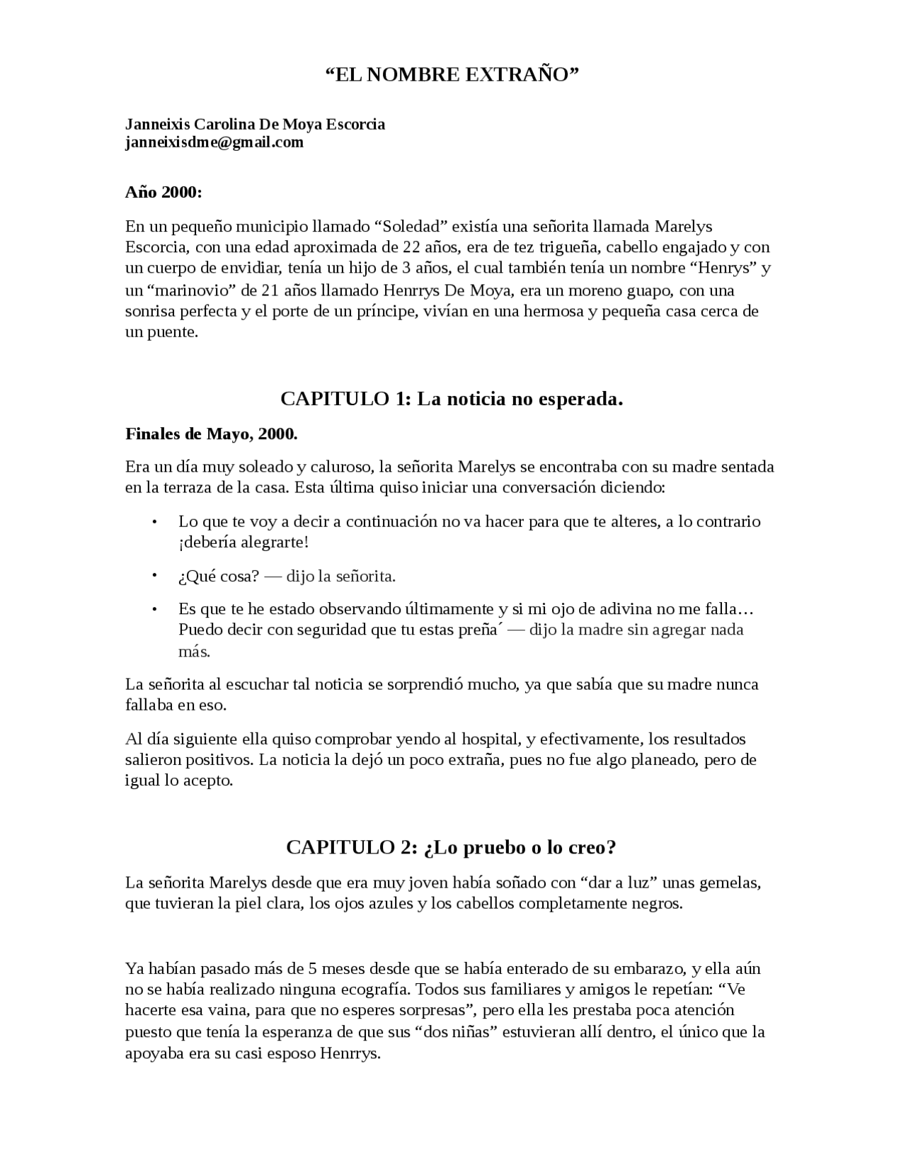 Historia de mi nombre - Docsity