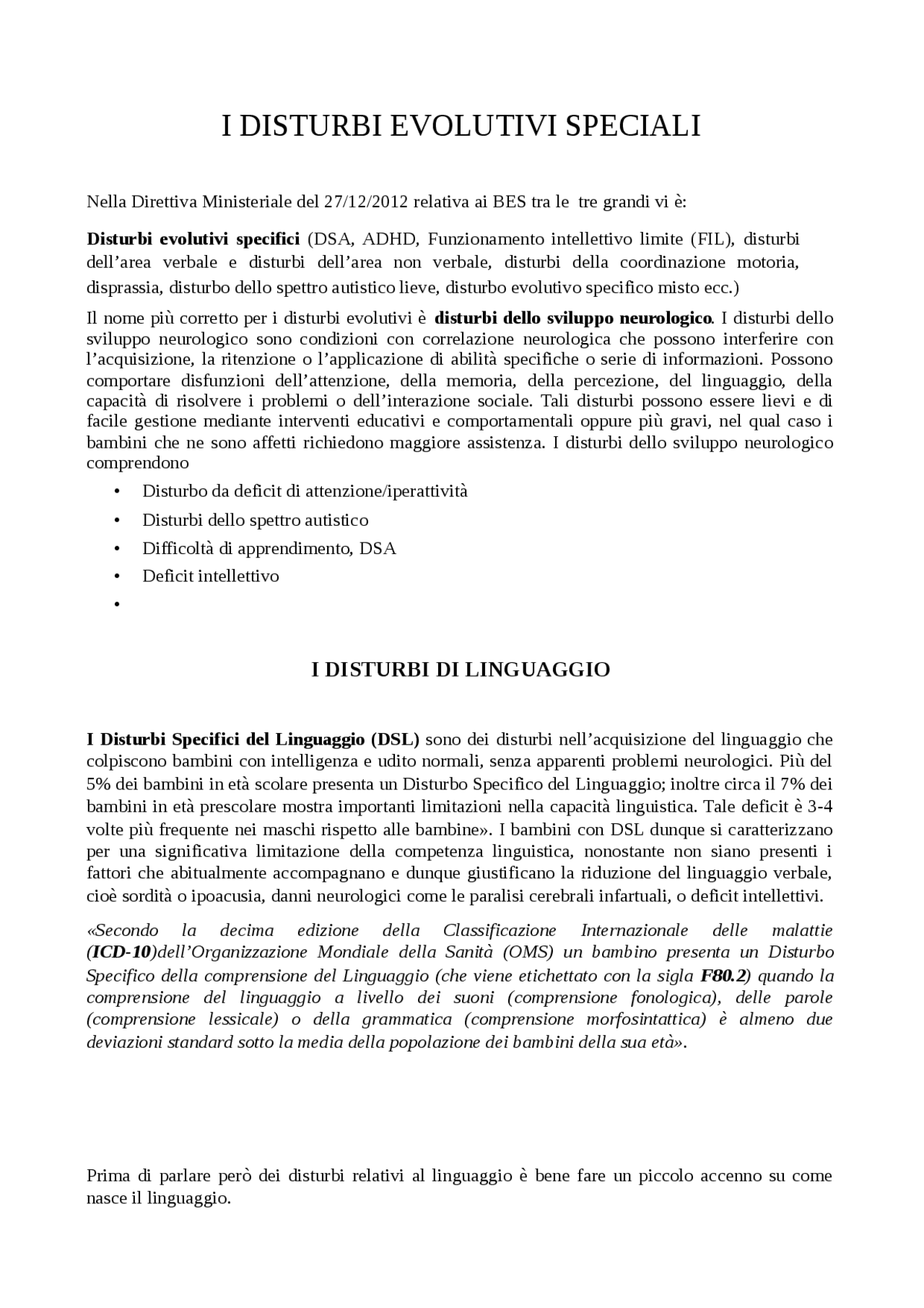 Metodo Ars Tfa Sostegno I Disturbi Evolutivi Speciali Parte2 Docsity