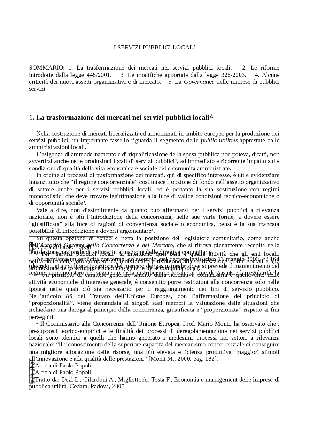Servizi Pubblici E Locali Docsity