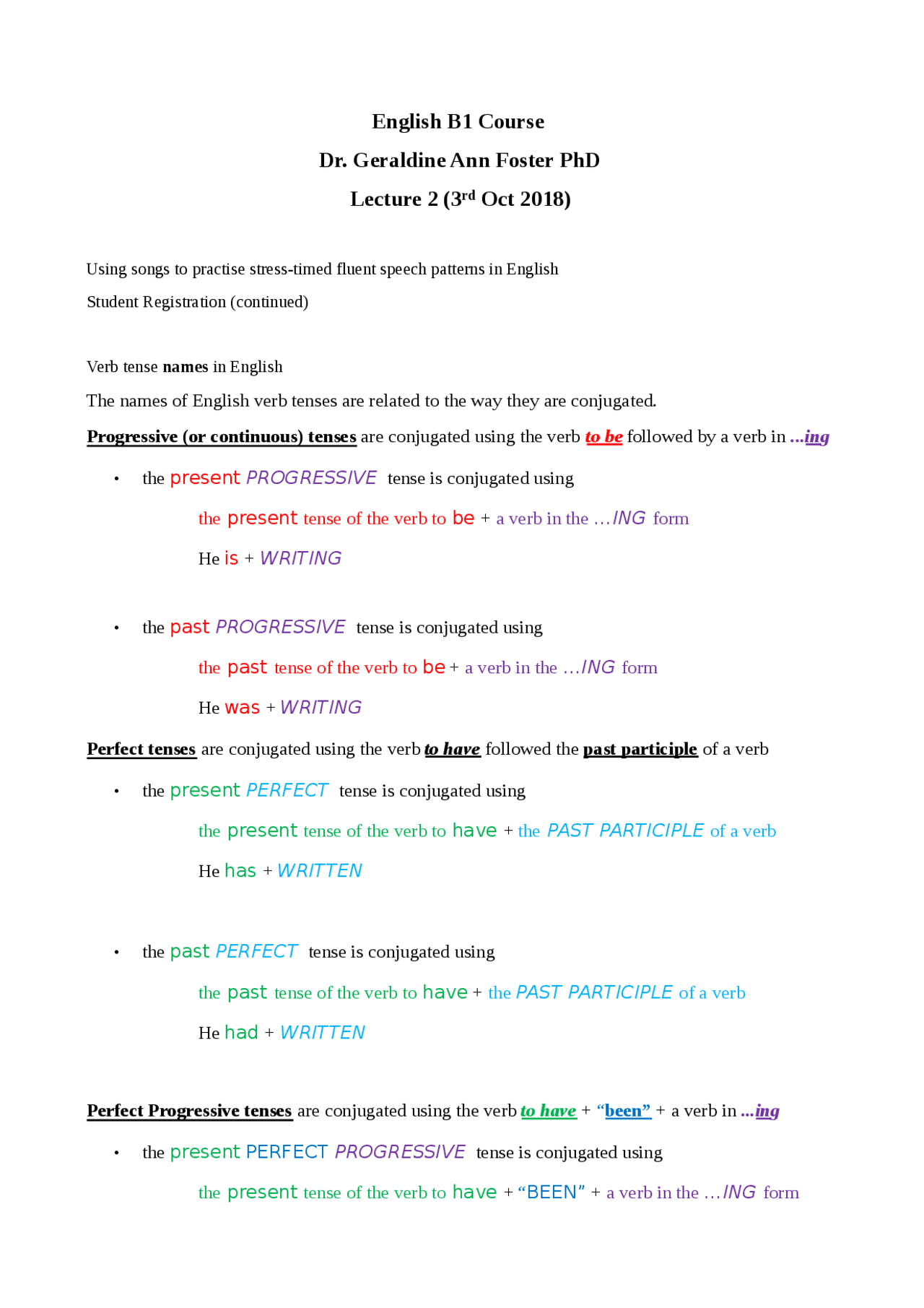 Verb Tenses Introduction Docsity