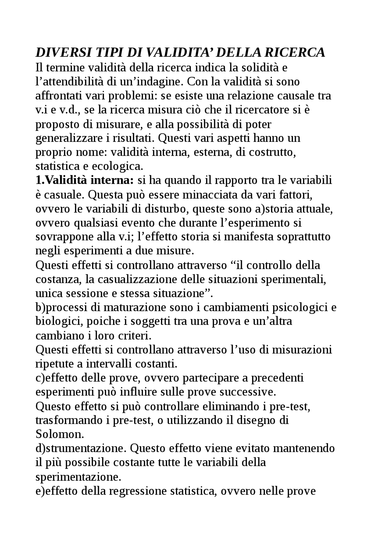 Riassunti Di Psicometria Docsity