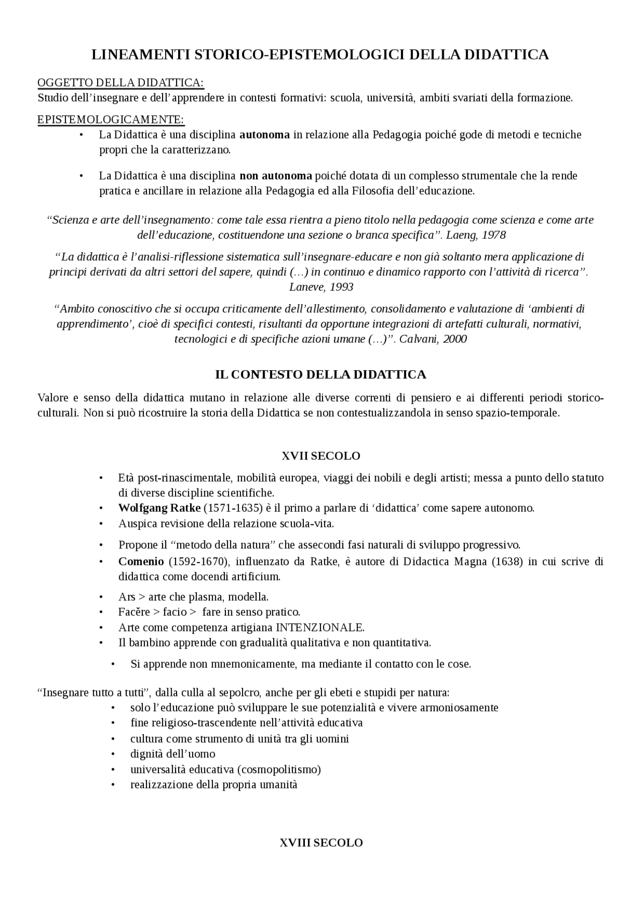 Appuntiriassunti Didattica Generale Docsity