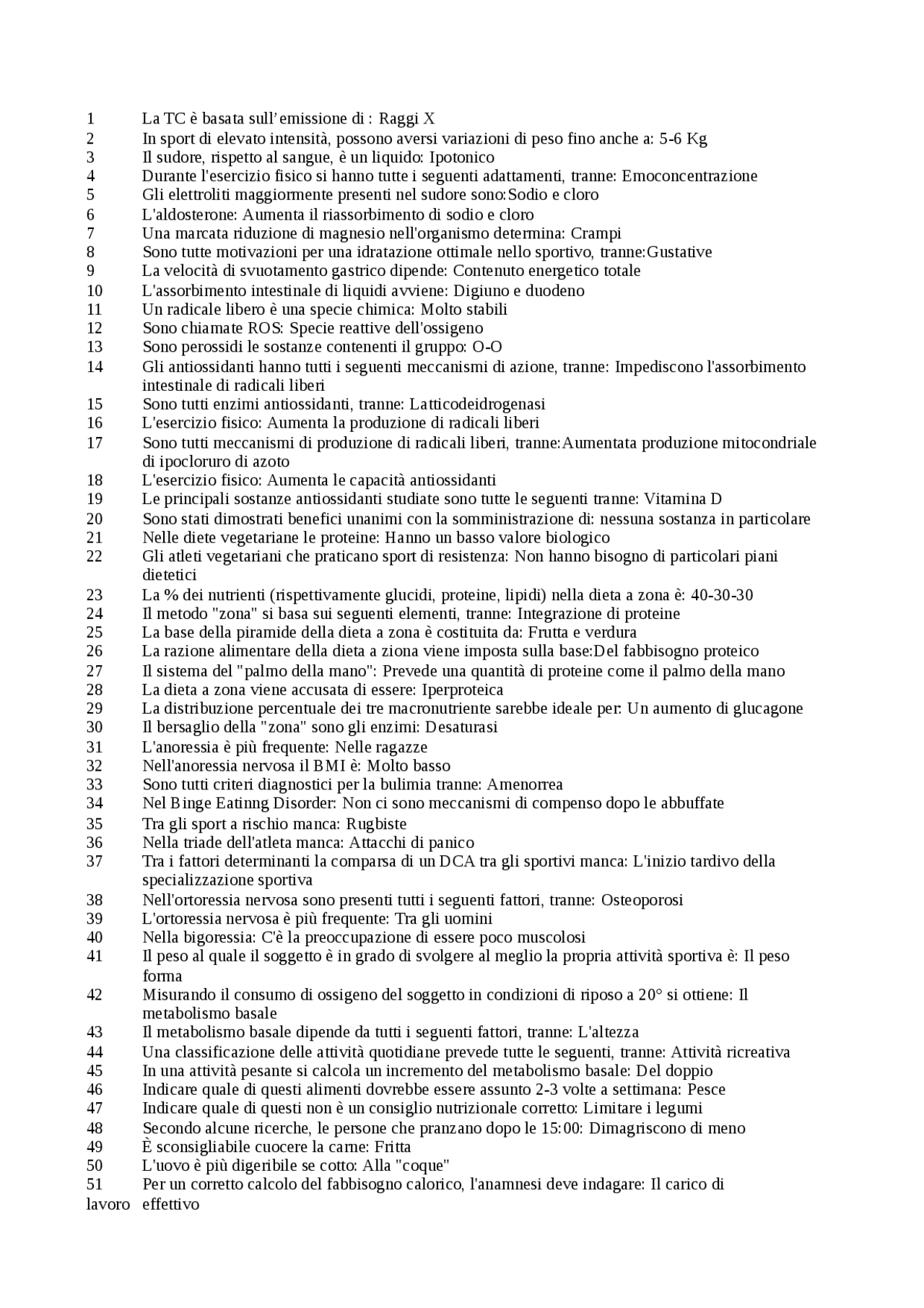 Scienze Tecniche Dietetiche Applicate Prove Desame Di Scienze
