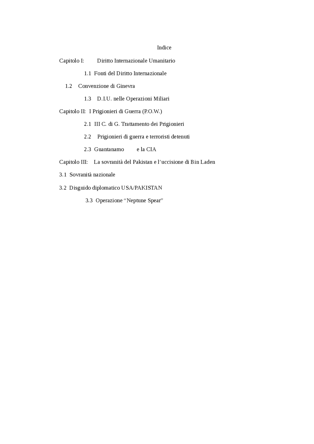 Indice per tesi di laurea - Docsity