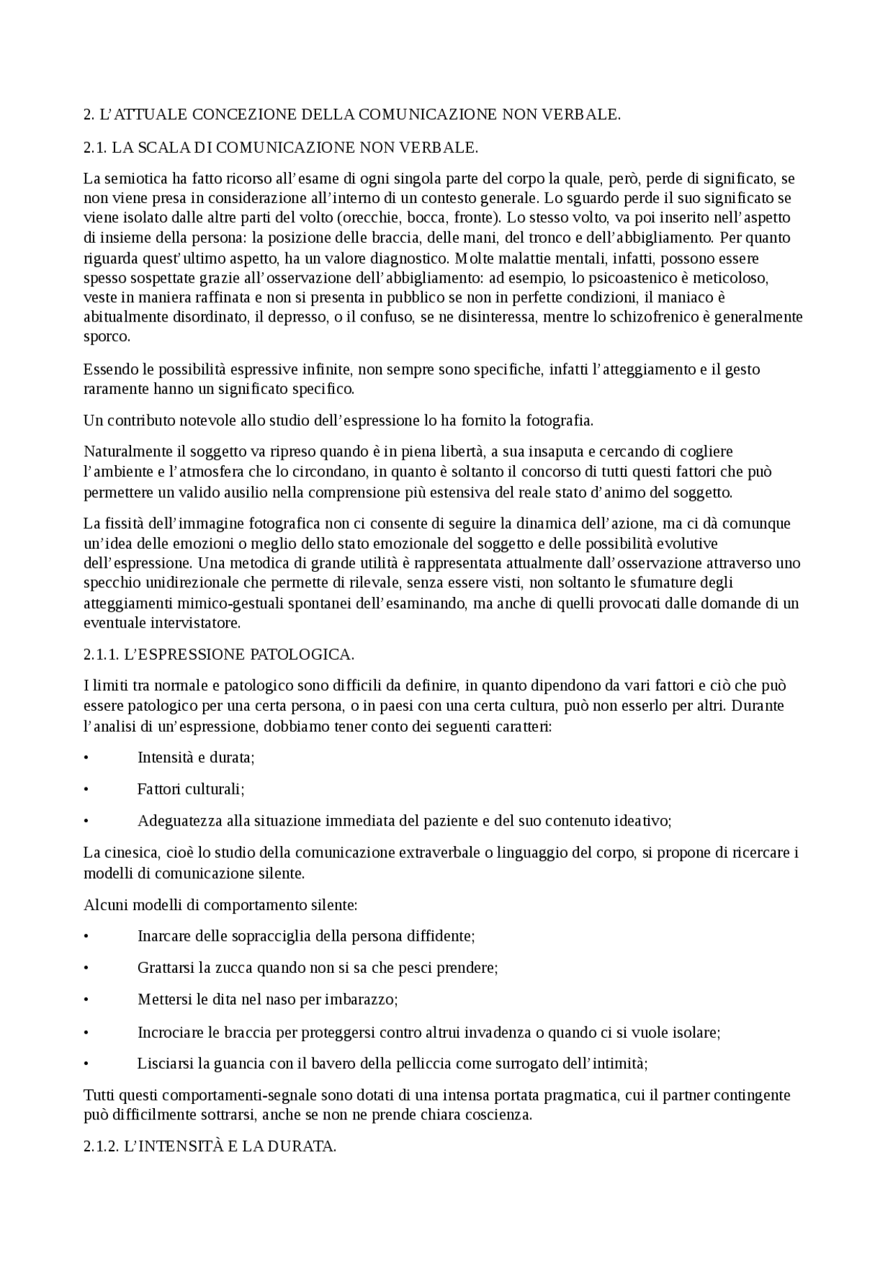 Comunicazione Non Verbale Docsity