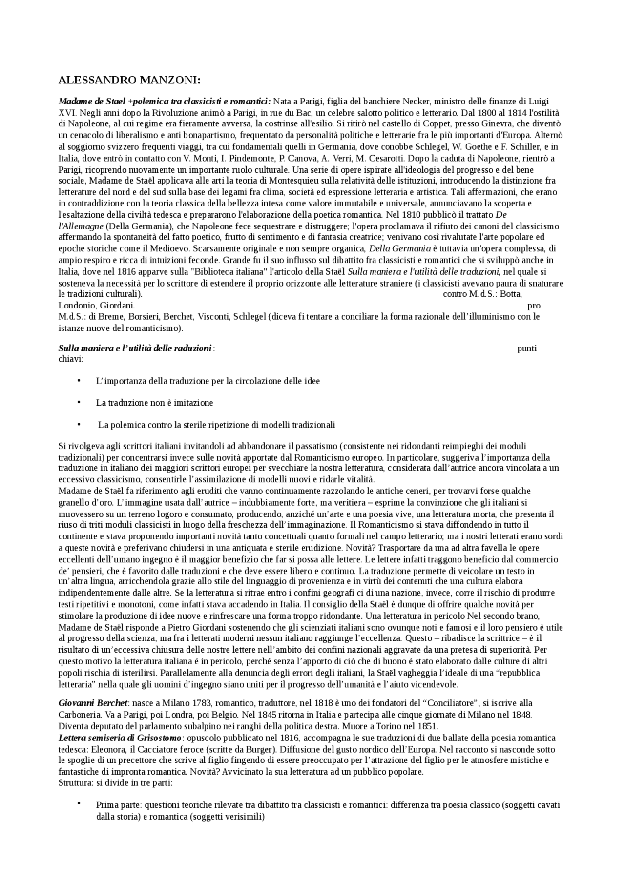 Manzoni Liceo Scientifico Docsity