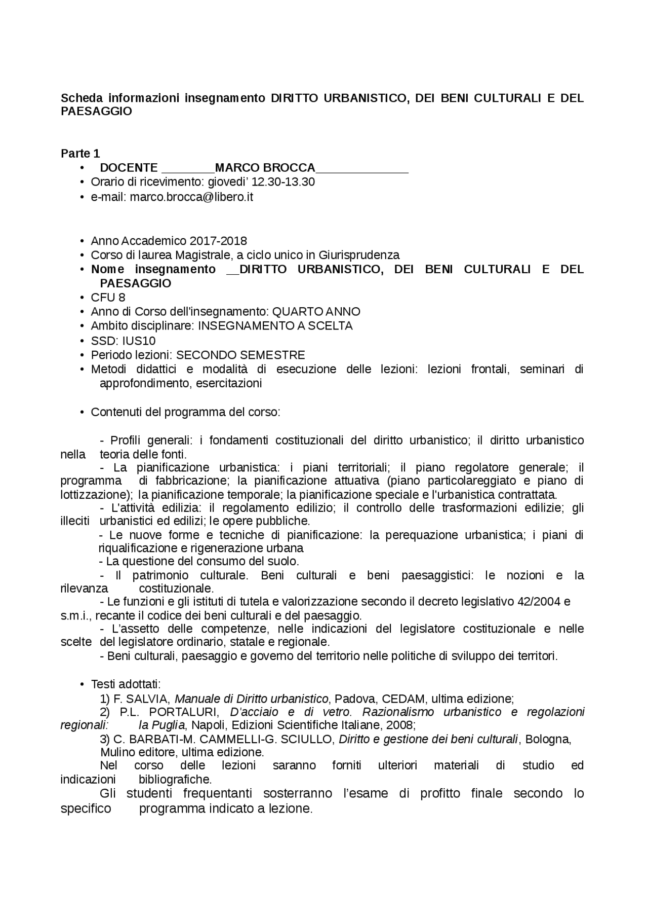 Diritto Urbanistico Parte Uno Docsity