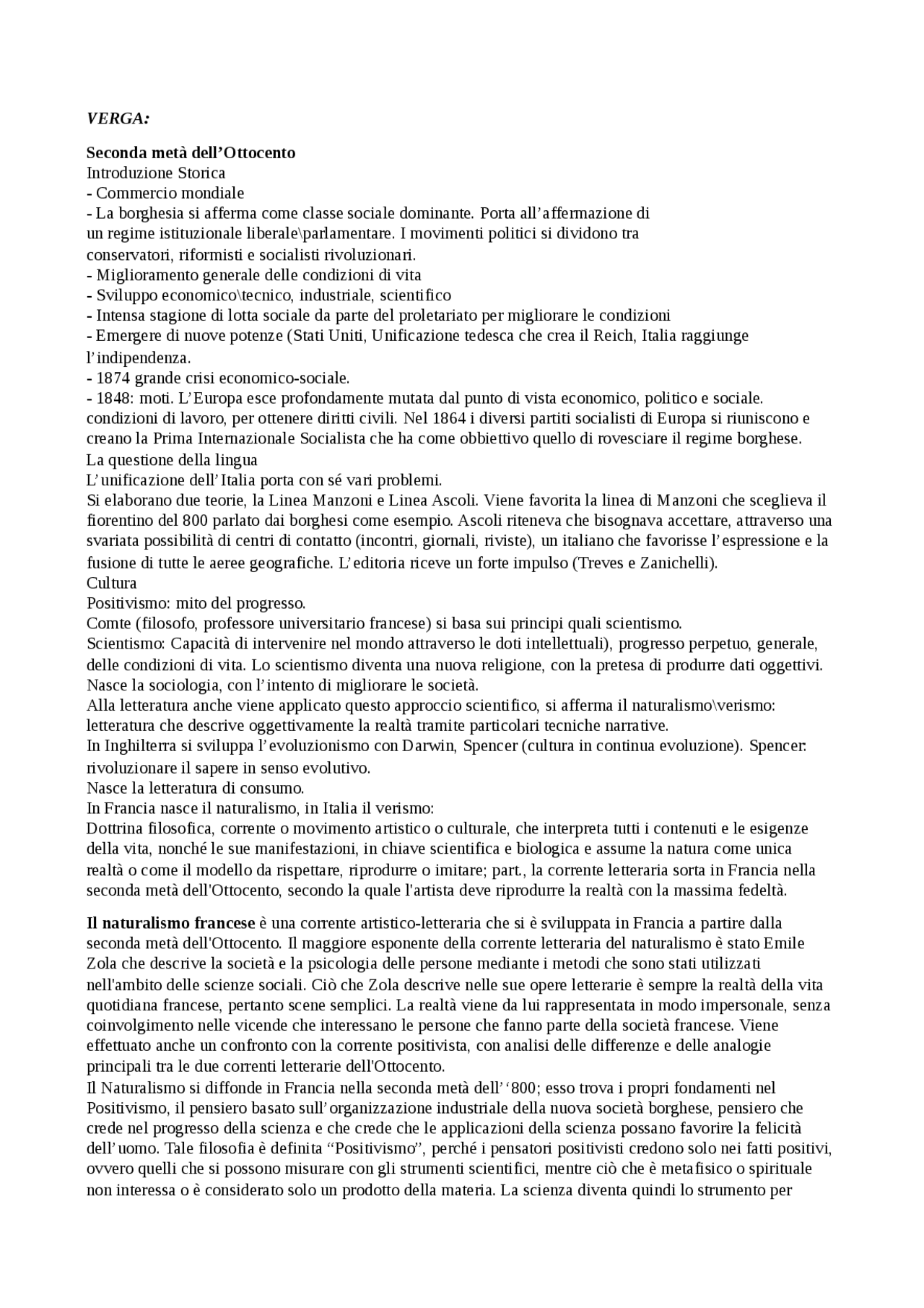 Verga Docsity