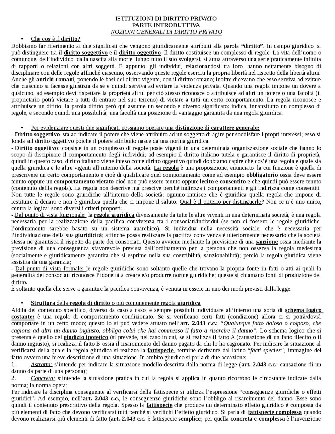 Appunti Di Diritto Privato Docsity
