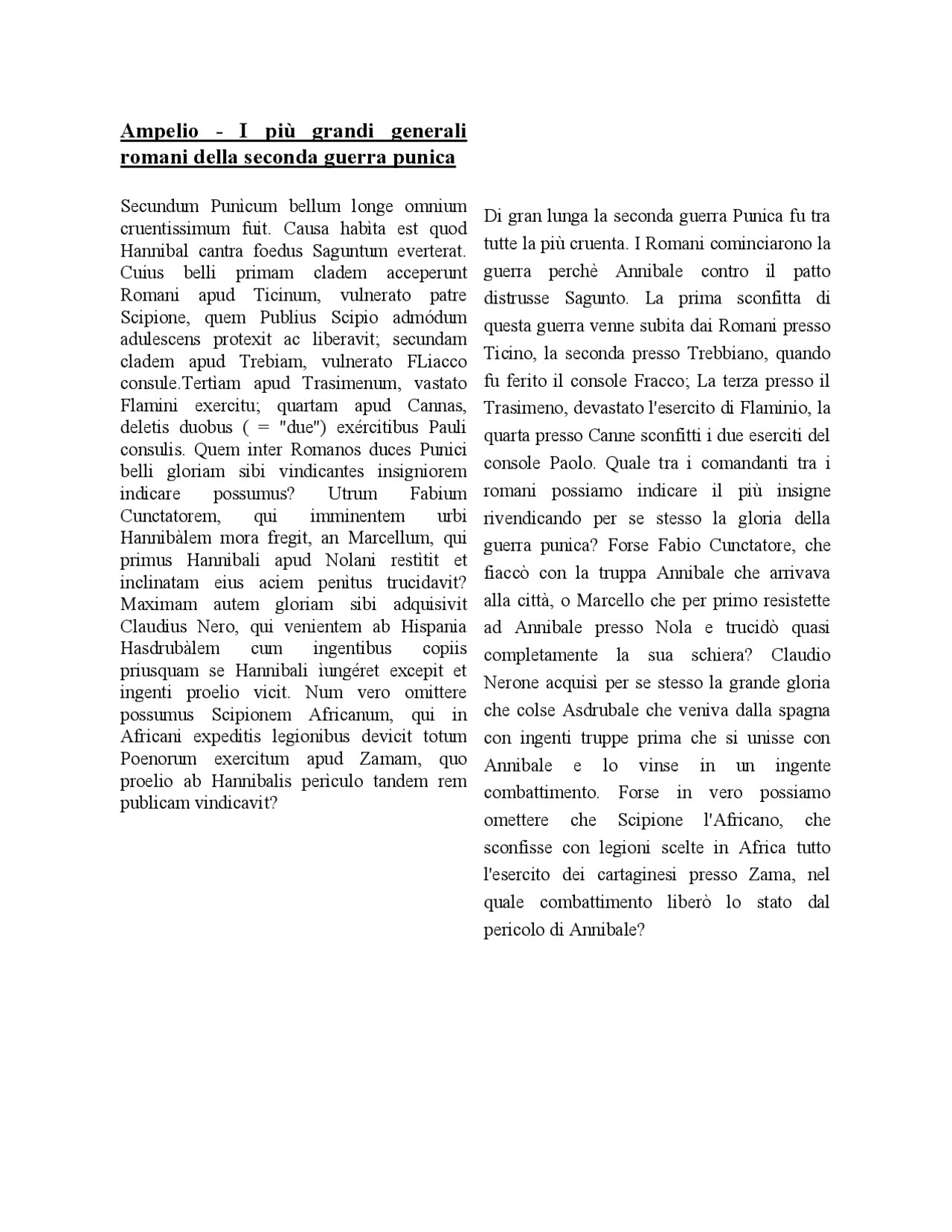 I più grandi generali romani della seconda guerra punica - Ampelio ...