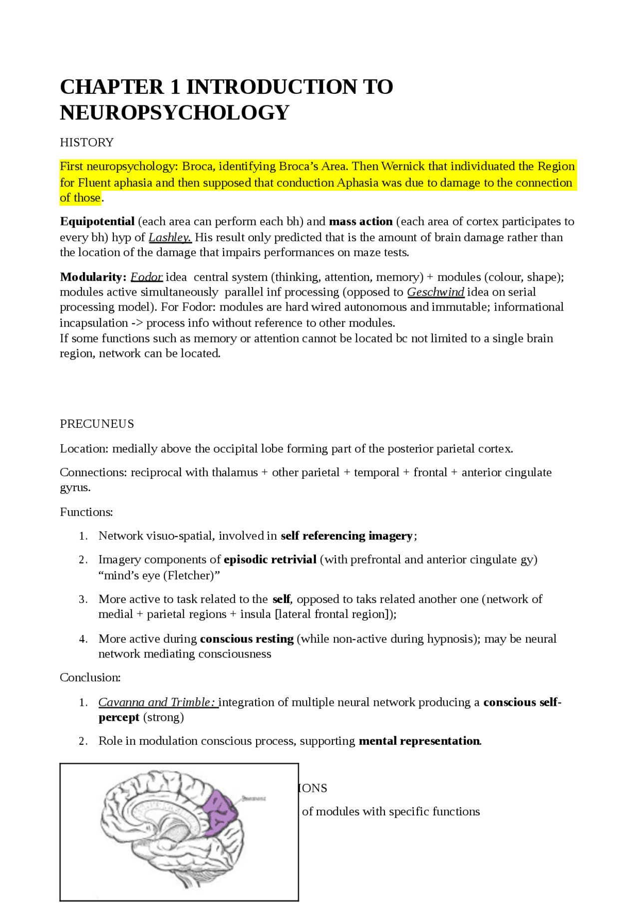 Introduction to neuropsychology CH 1,2,3,4,6,7,8,10,11- John Stirling ...