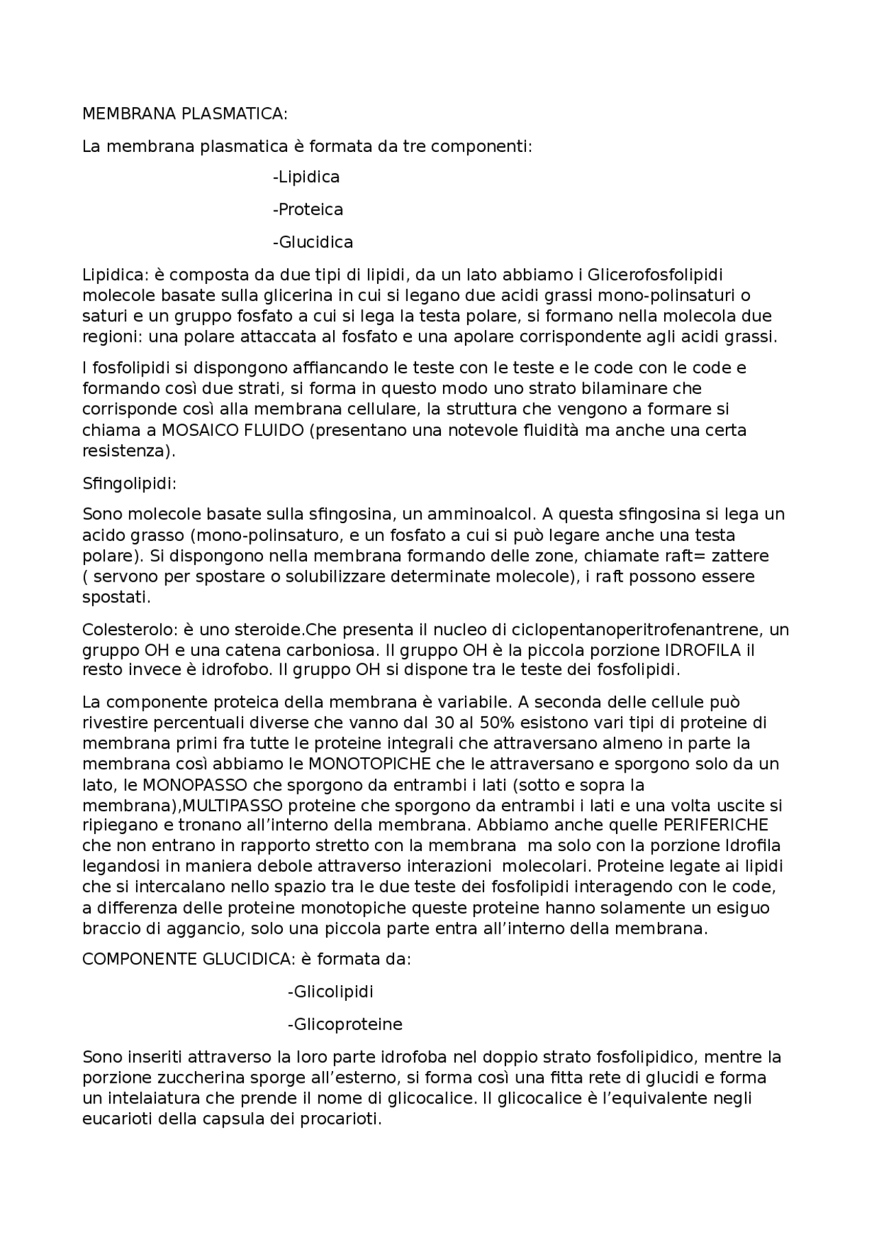 La Membrana Plasmatica Docsity