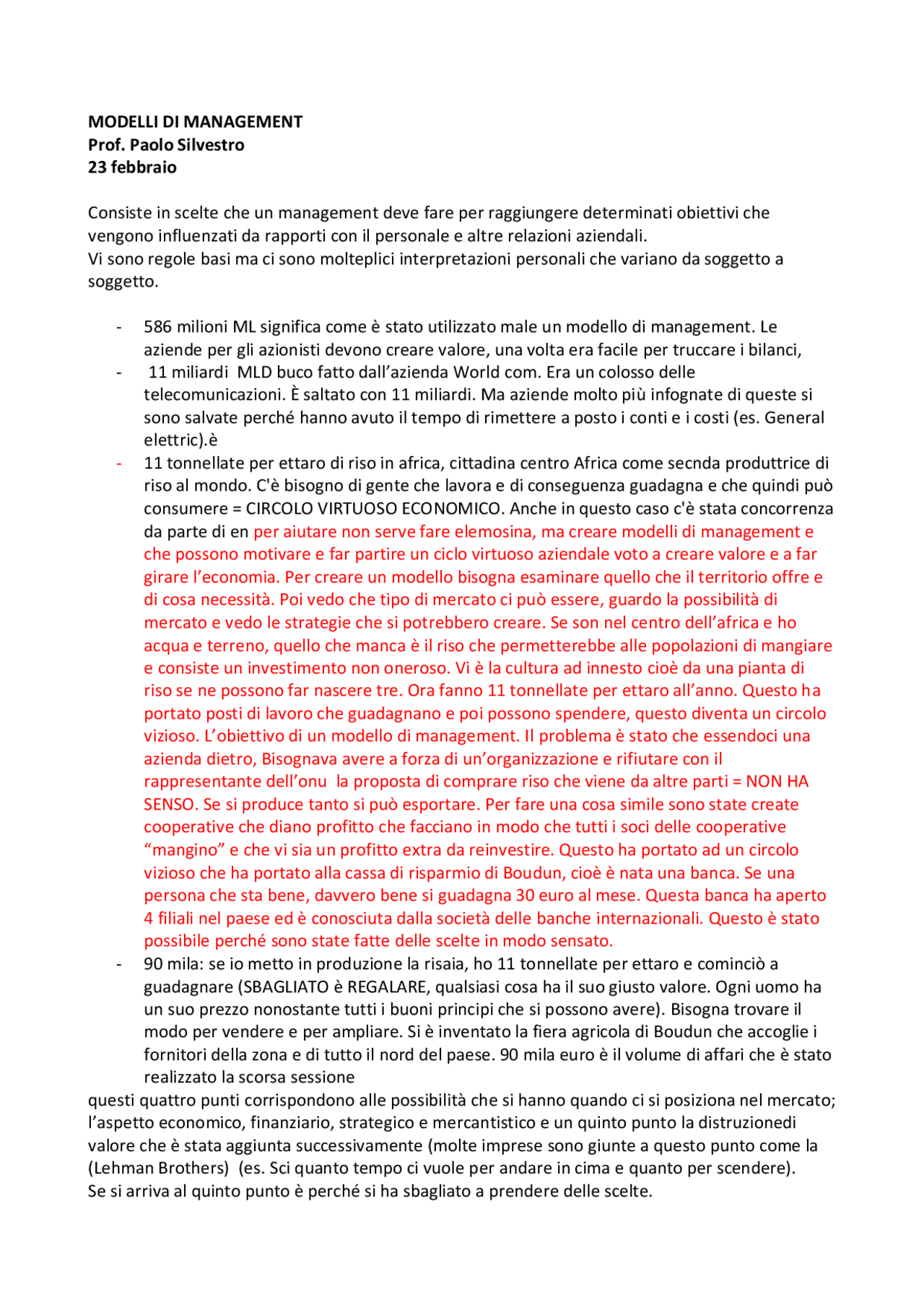 Modelli Di Management Docsity