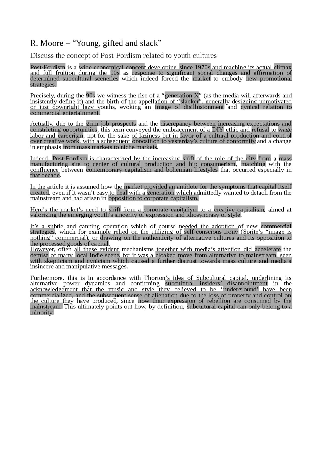 Grunge subculture and its development - Docsity