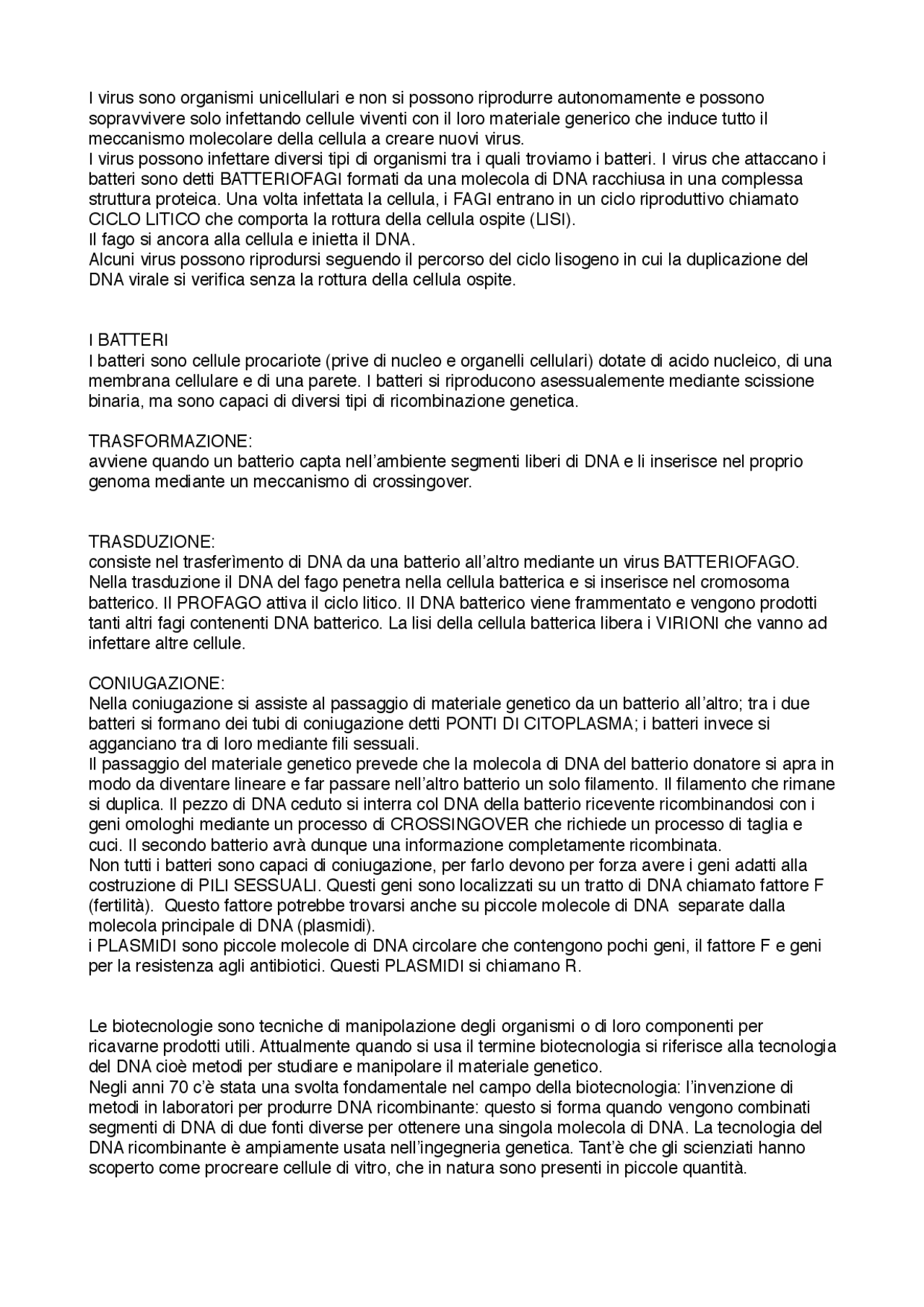 Virus Batteri E Vari Procedimenti Docsity