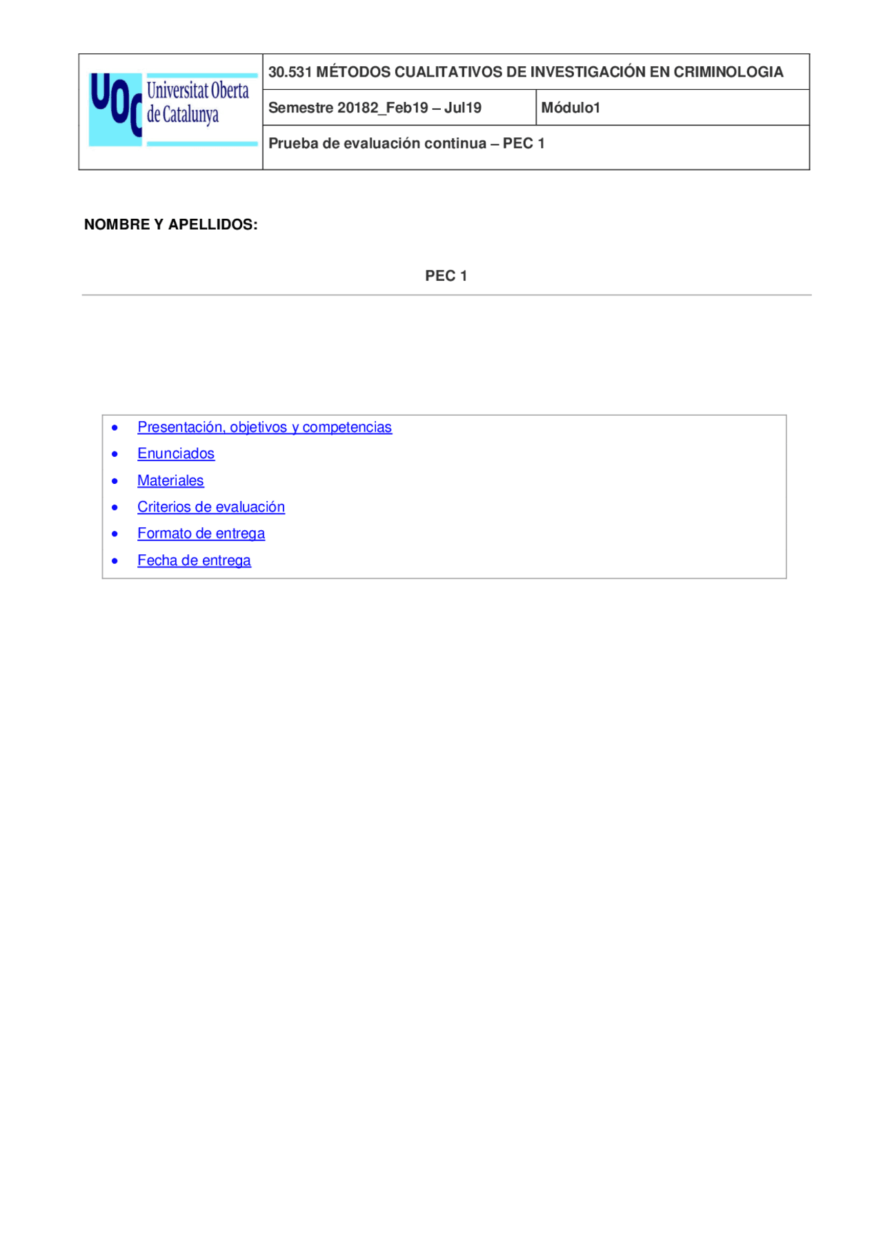 Pec 1 Metodos Cualitativos Docsity