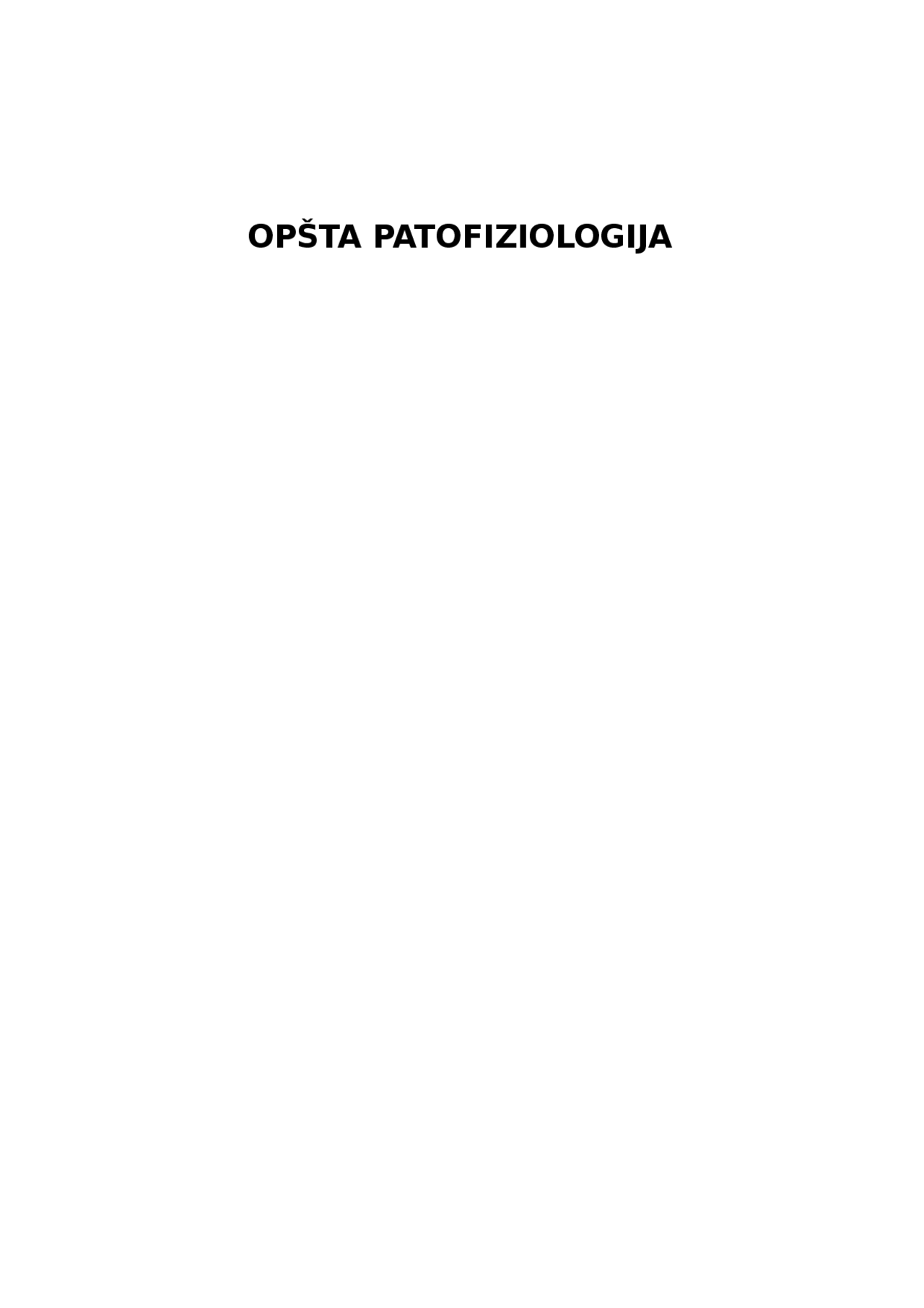 Patofiziologija Skripta Po Ispitnim Pitanjima Rezime Predlog