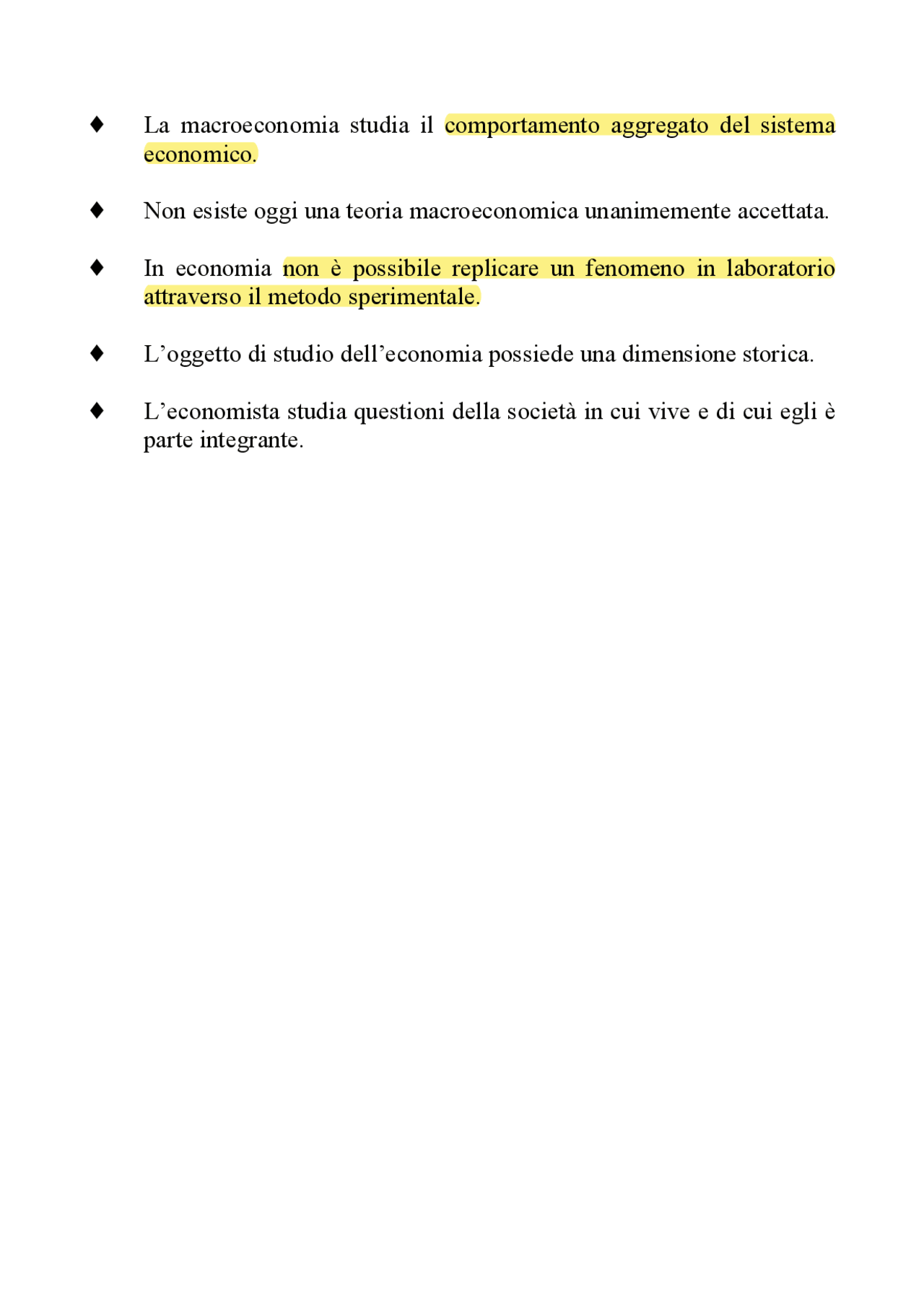 Macroeconomia Riassunto Docsity