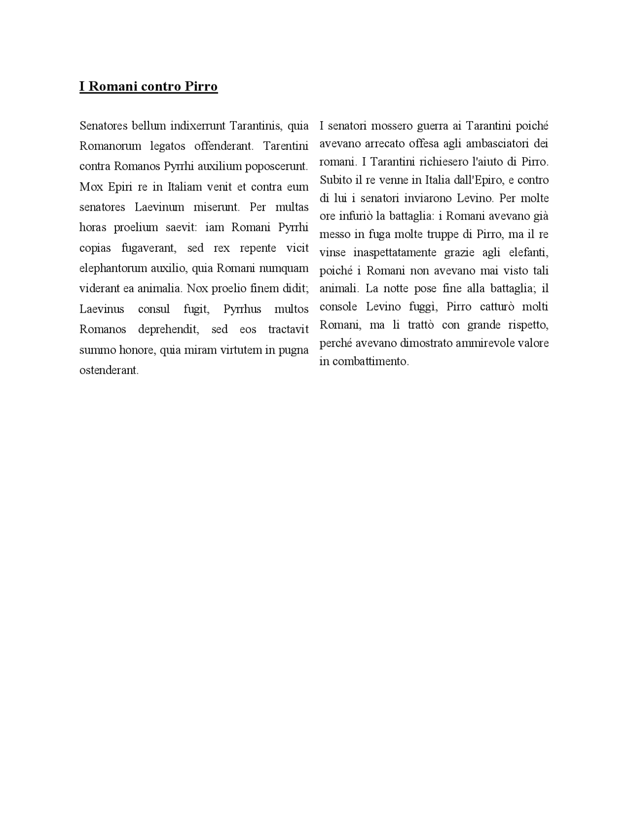 I Romani Contro Pirro Docsity