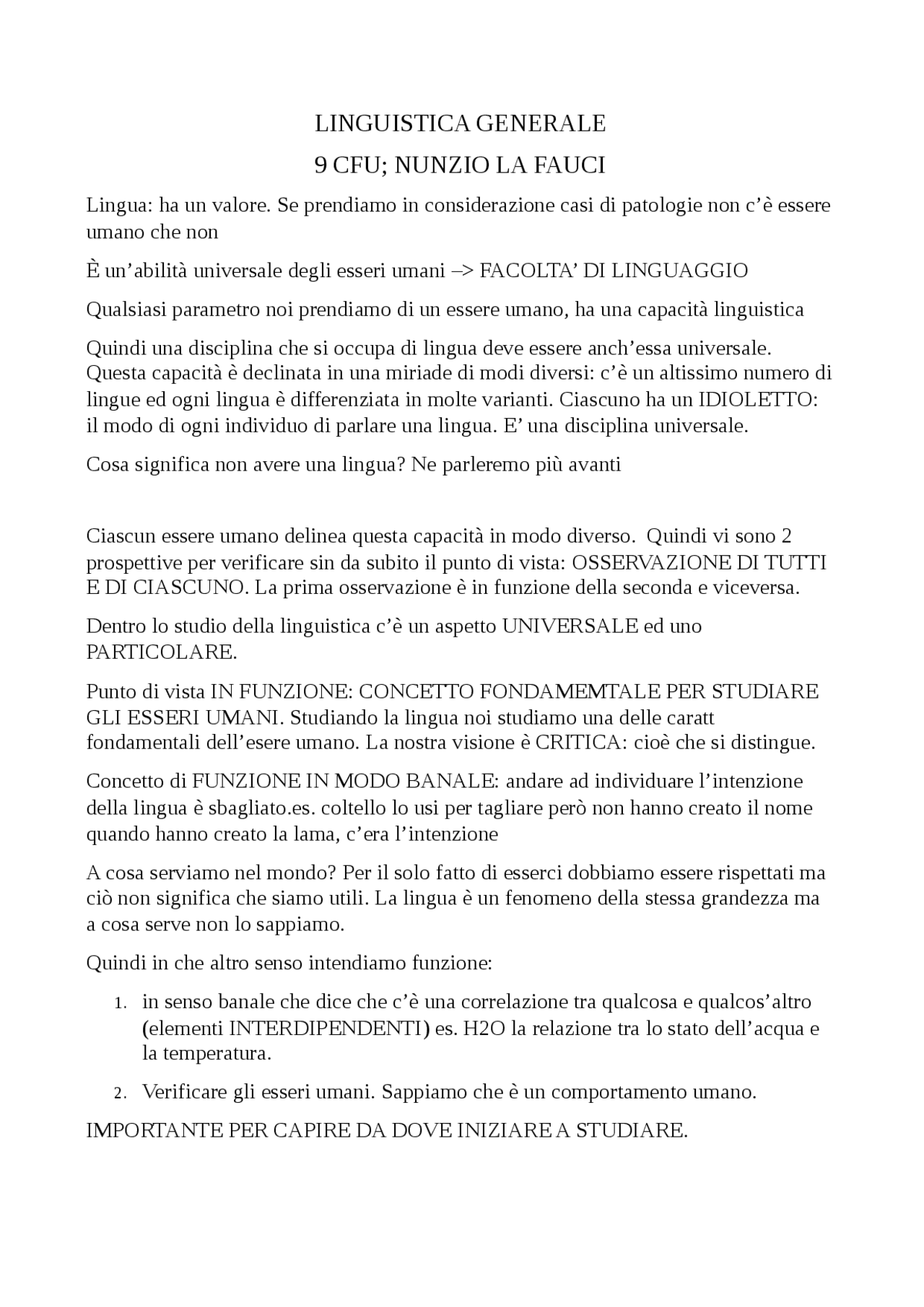 Manuale Di Linguistica Docsity