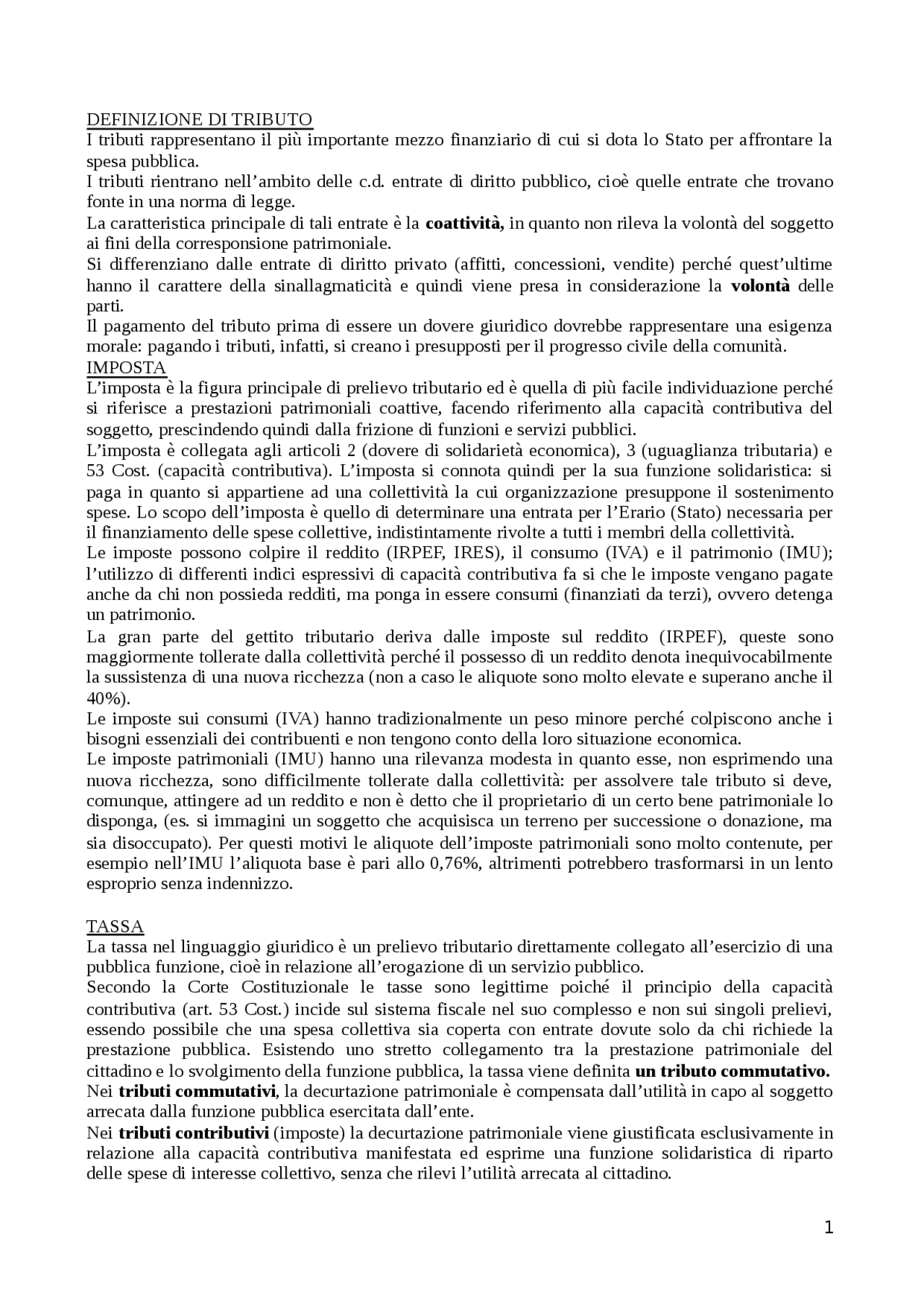 Dispense Di Diritto Tributario Docsity