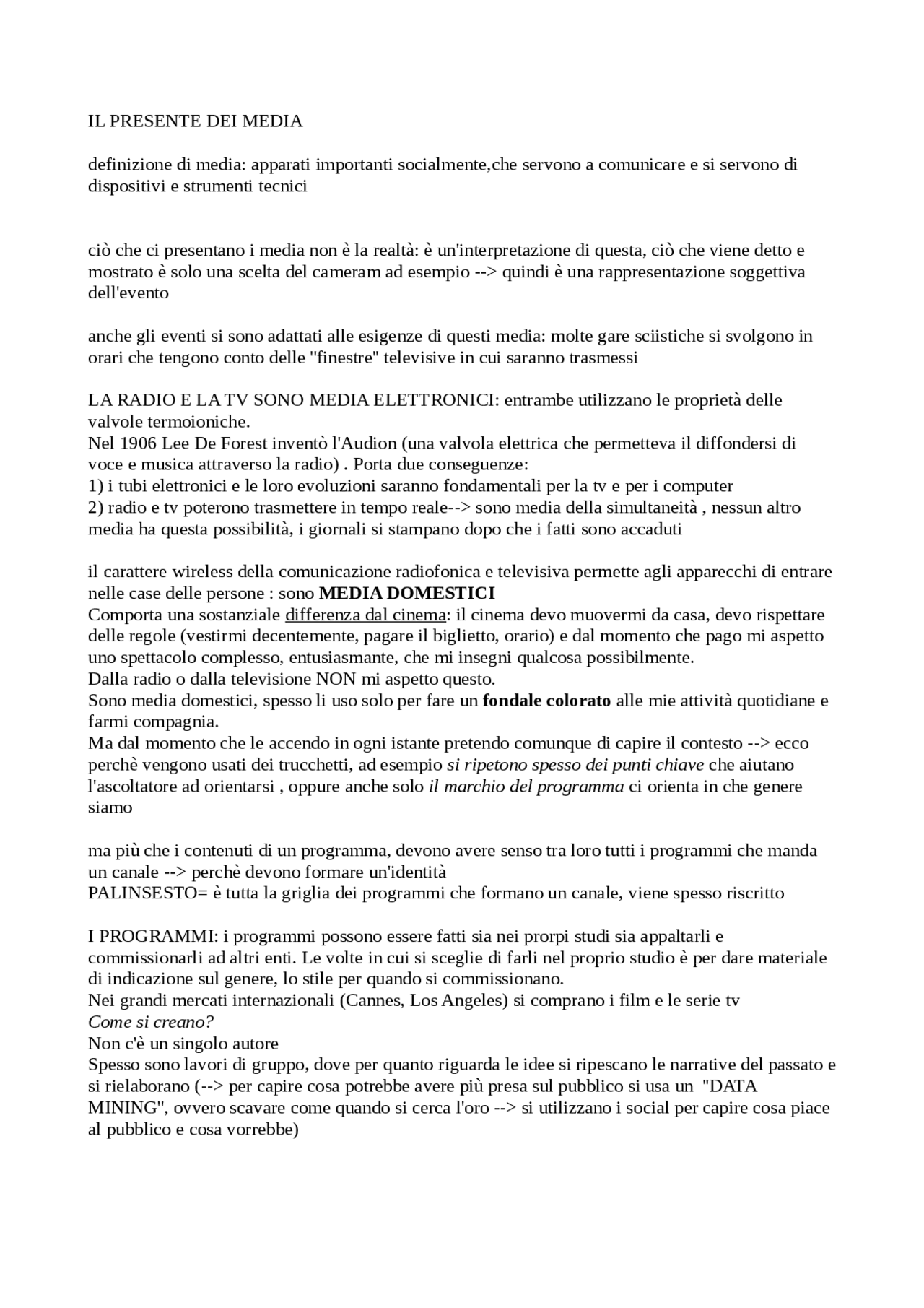 Riassunto Manuale Lischi Docsity