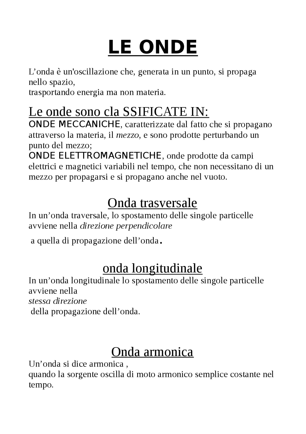 Le Onde Liceo Scientifico Docsity