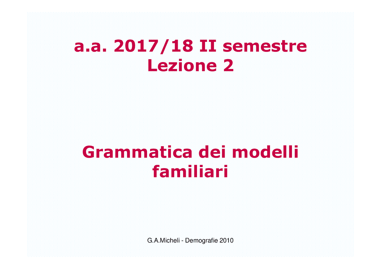Slide Corso Di Strutture E Processi Del Mutamento Demografico Docsity