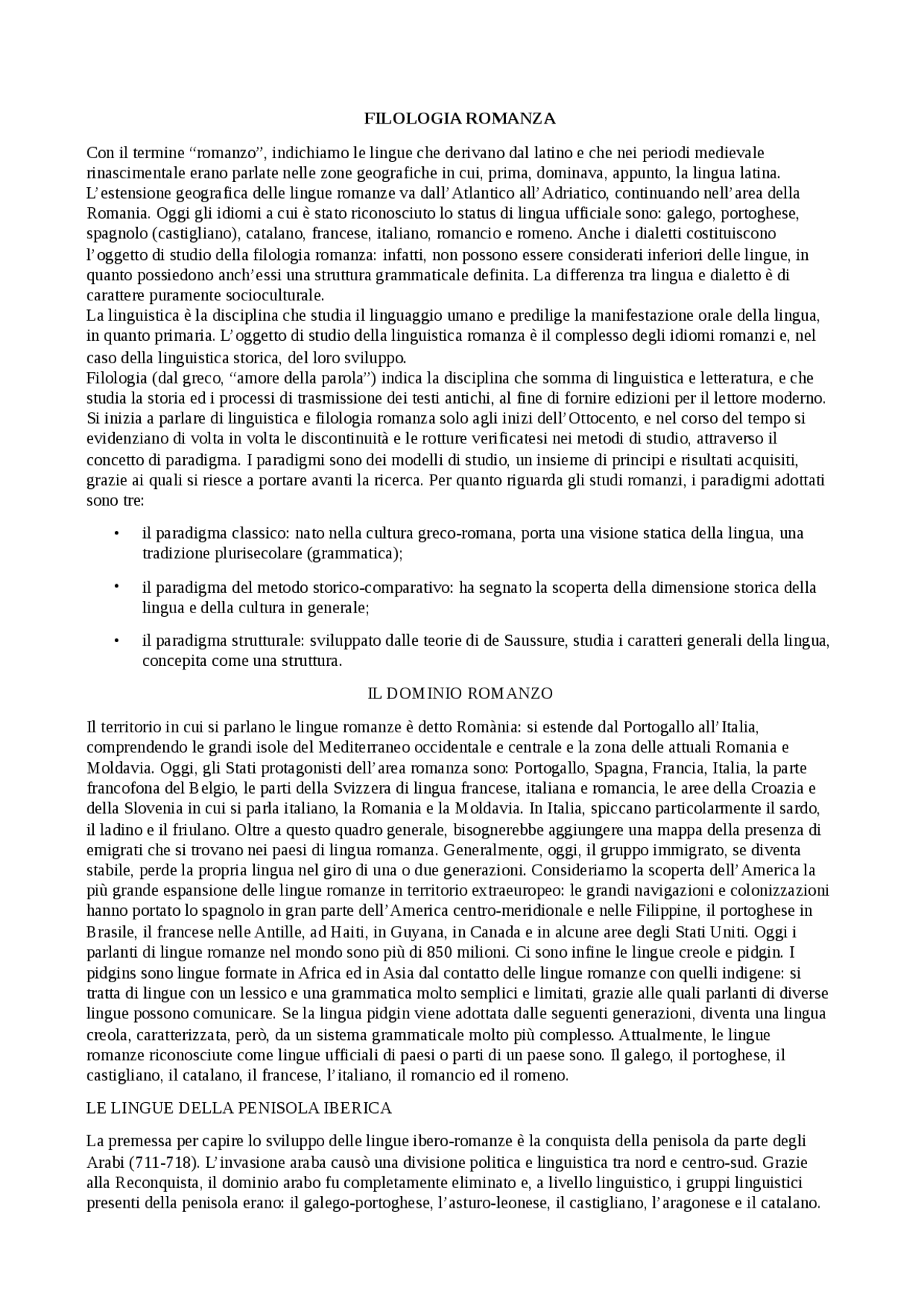 Filologia Romanza Introduzione Docsity