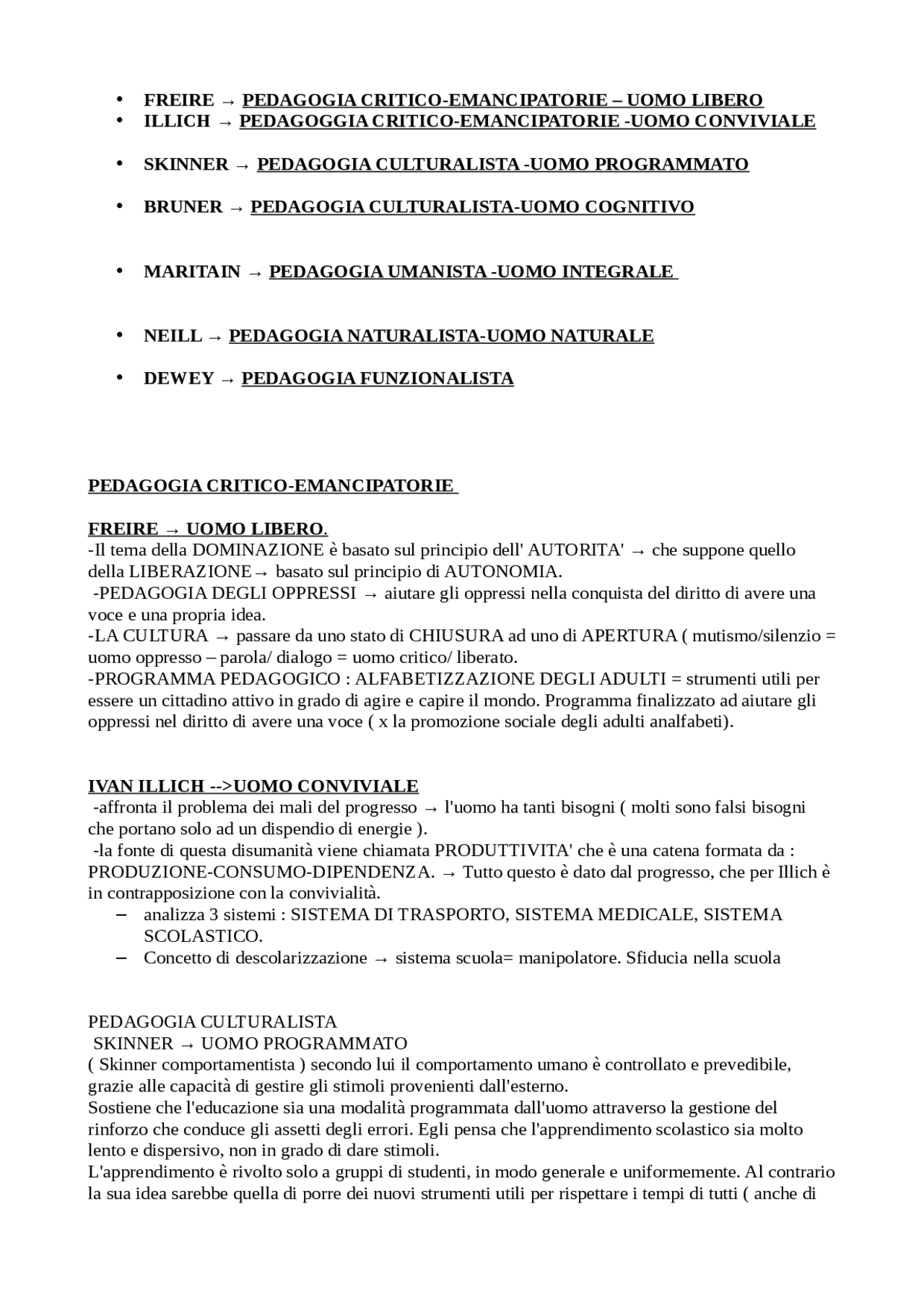 Esame Di Pedagogia Generale Docsity