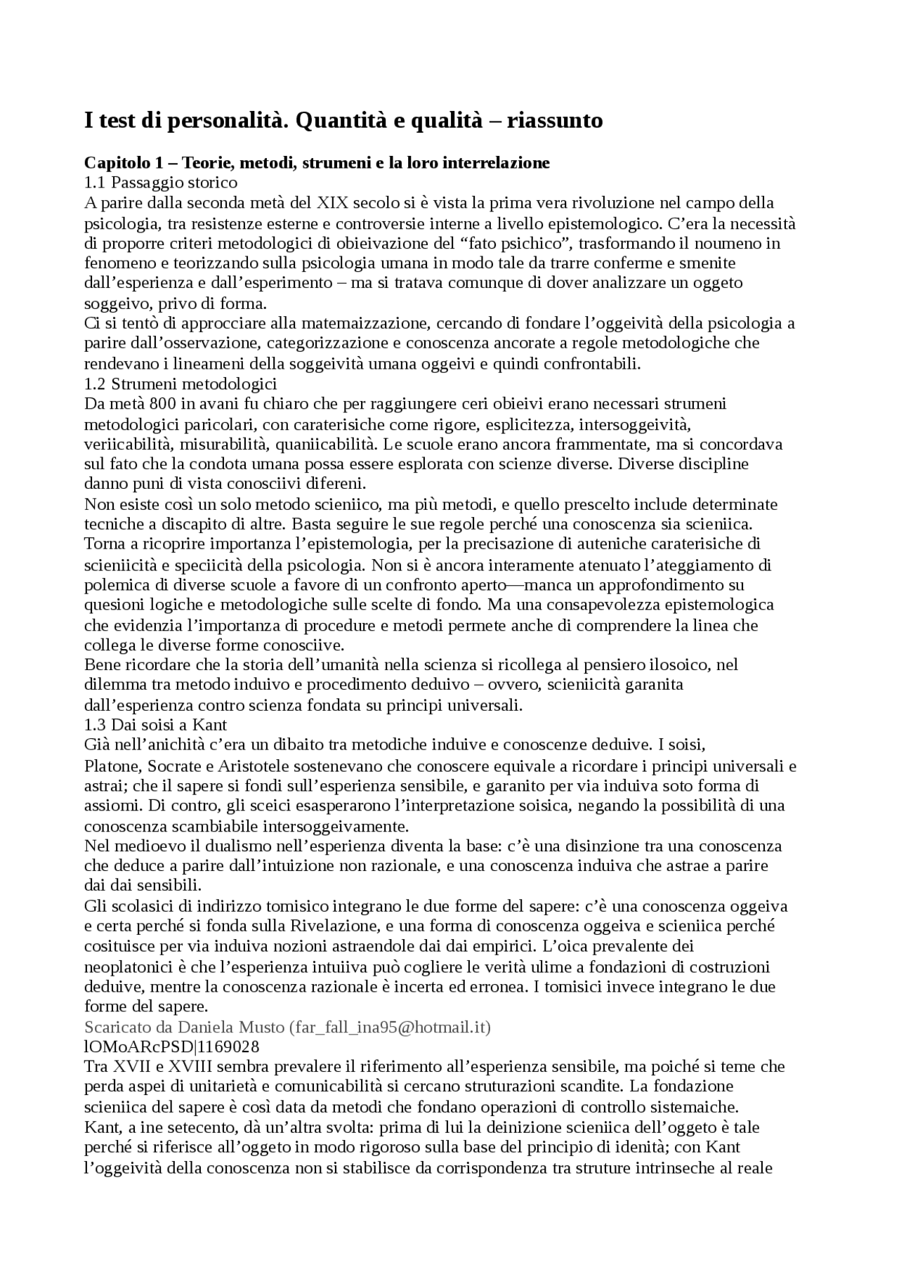 I Test Di Personalità Docsity