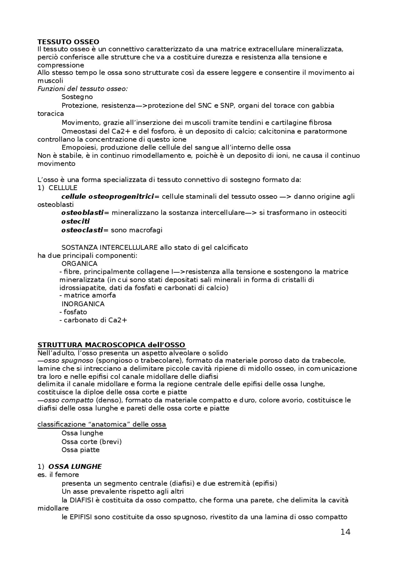 Tessuto Osseo E Cartilagineo Istologia 2018 Docsity