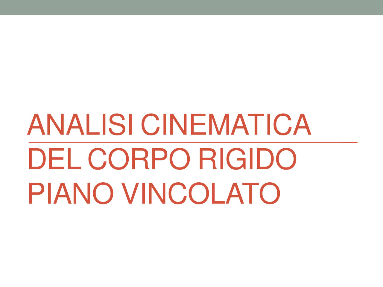 Analisi cinematica corpo rigido - Docsity