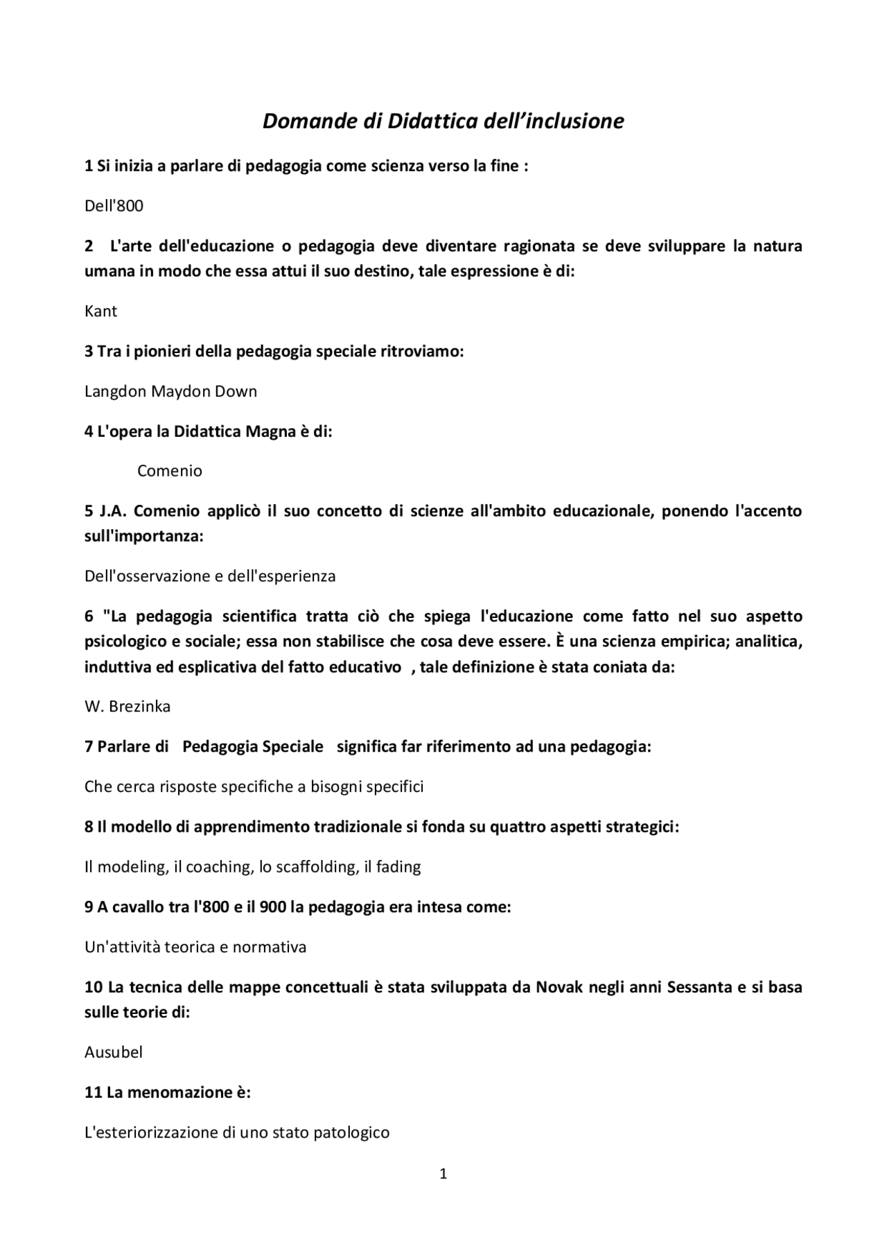 Didattica Dellinclusione 6 Cfu Università Unipegaso Docsity