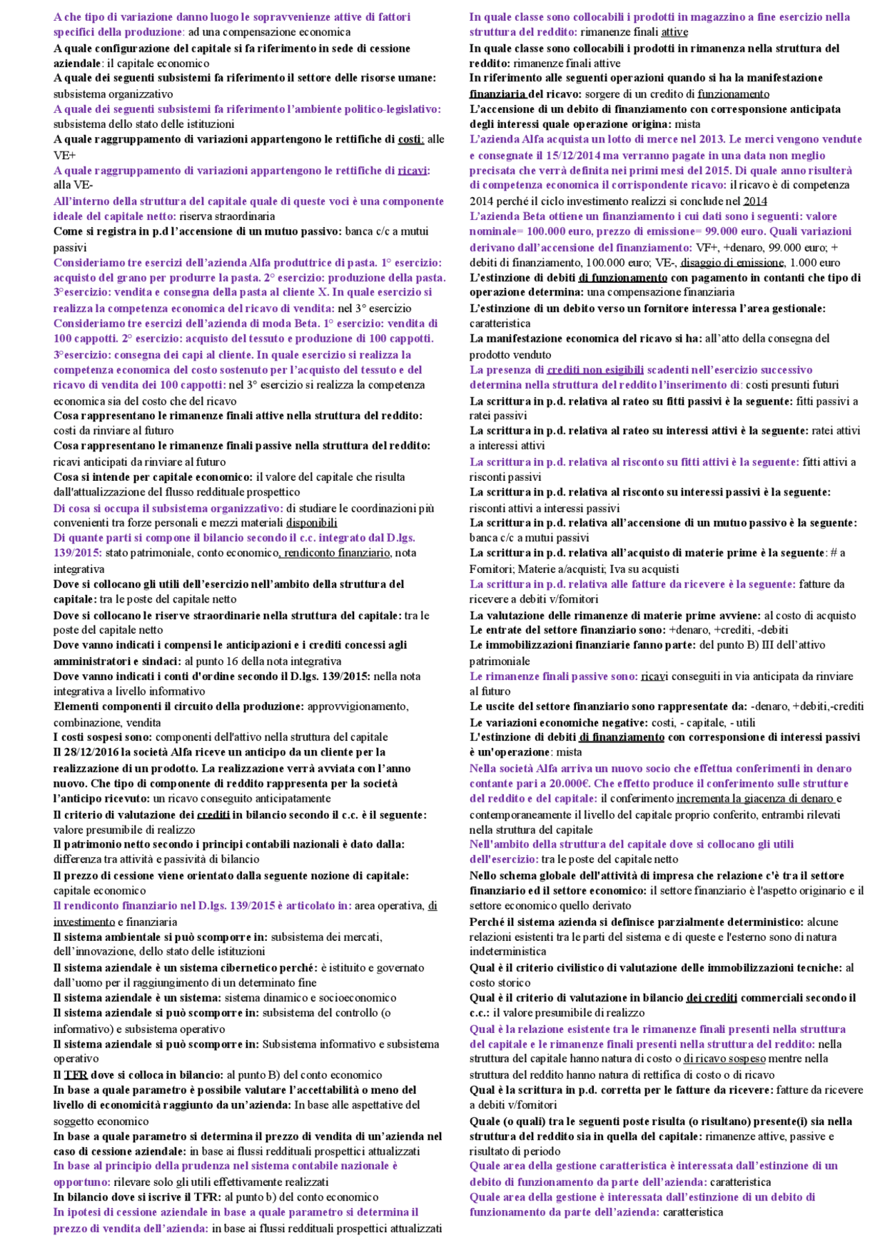 Domande Test Ragioneria Prove Desame Di Ragioneria Docsity