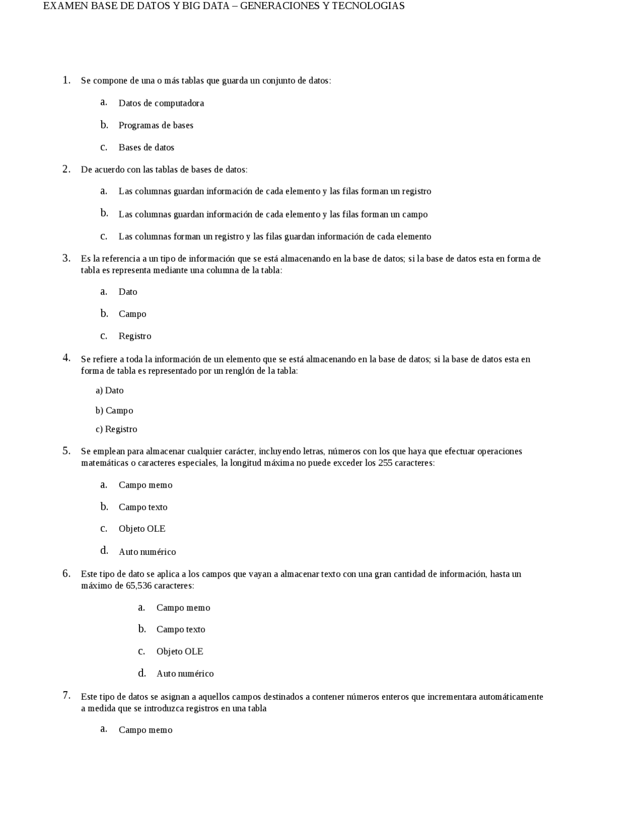 Big Data Tics Preu Docsity