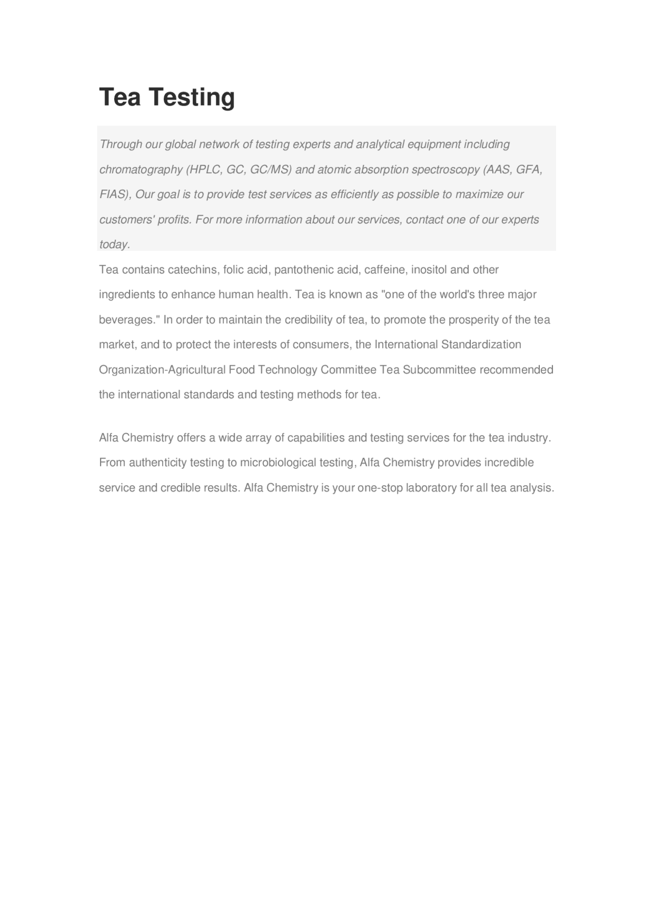 An Introduction For Tea Testingpdf Docsity
