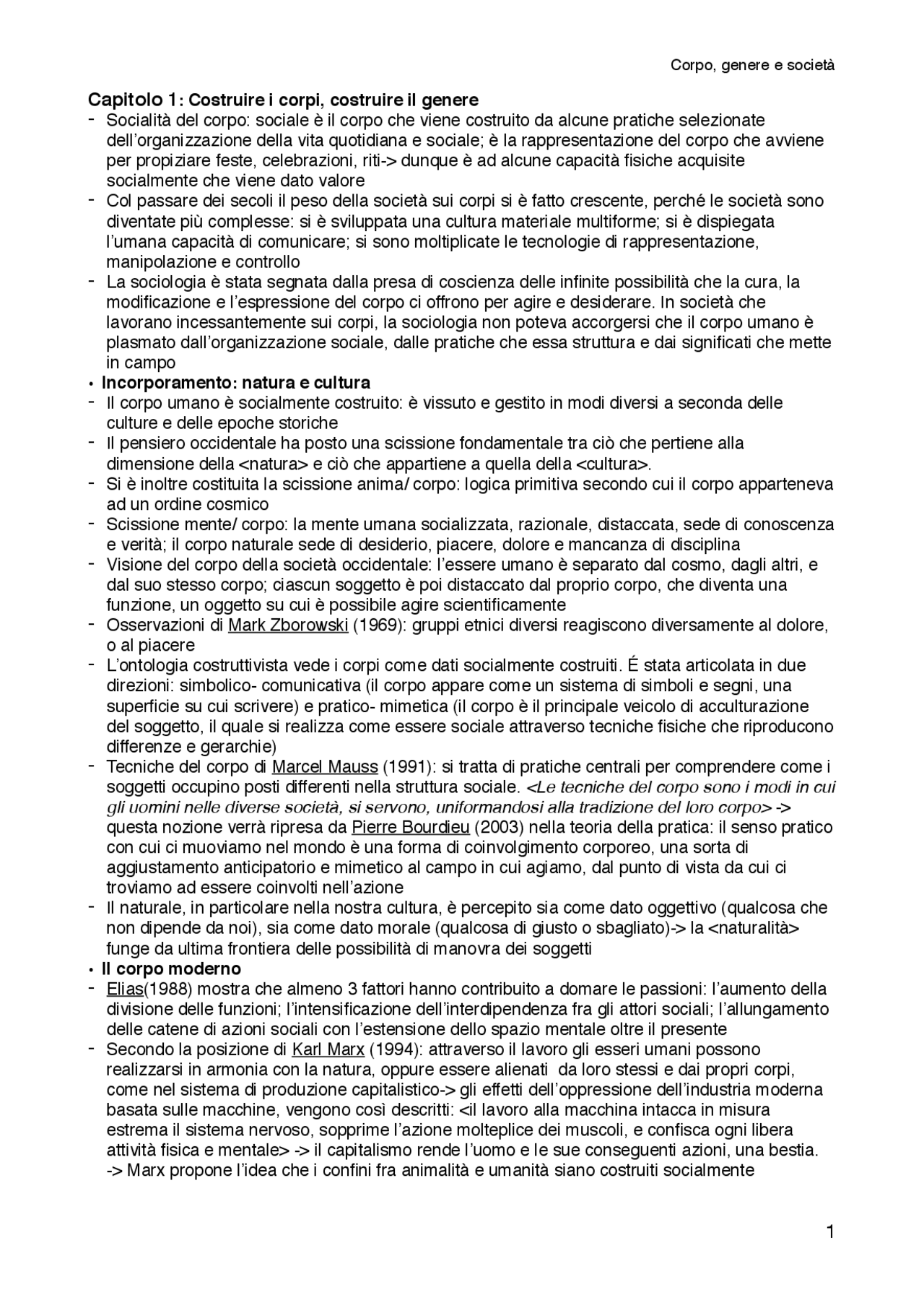 Corpo Genere E Società Sassatelli Ghigi Docsity