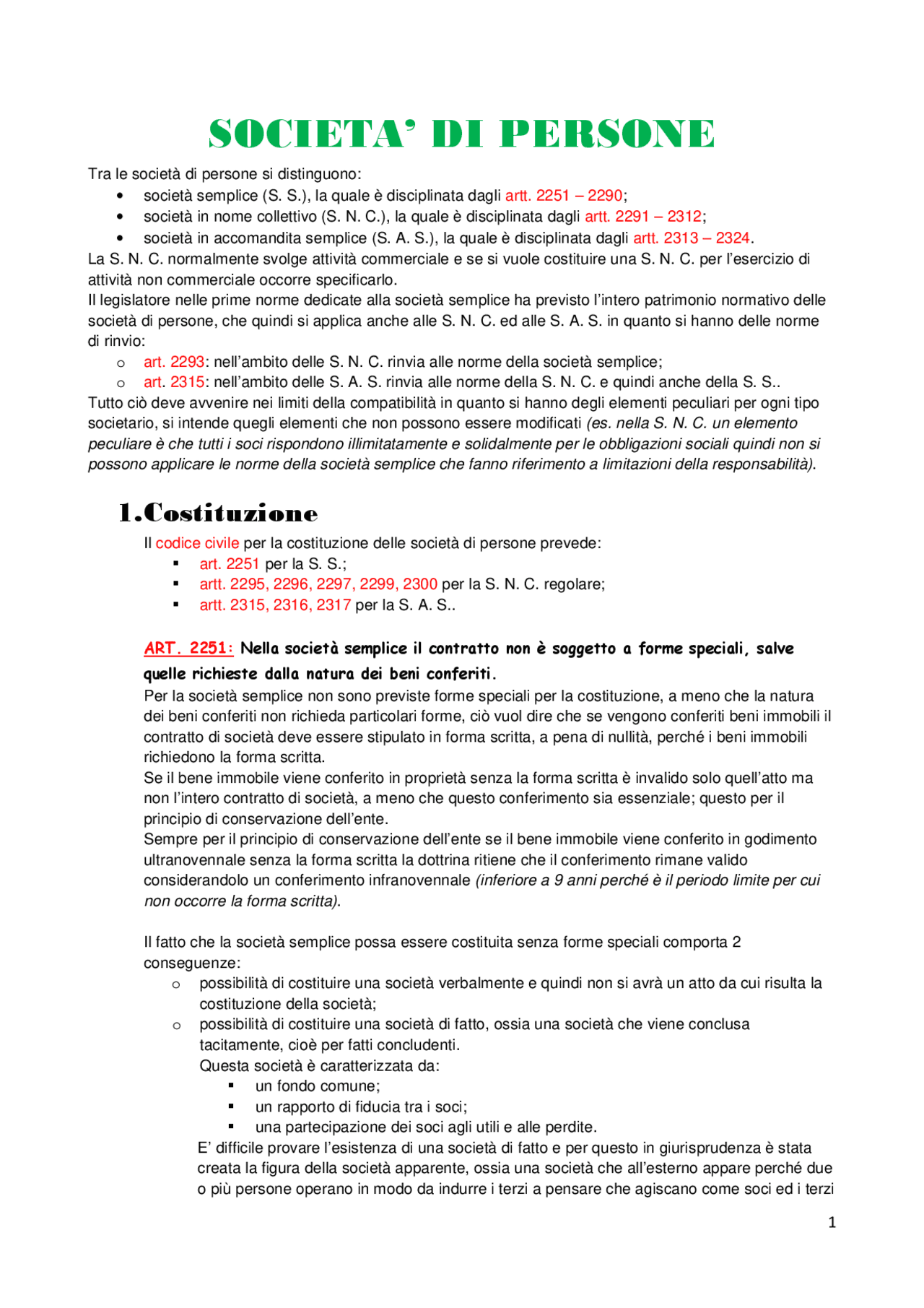 Dispensaappunti Diritto Commerciale Cap Società Di Persone” Docsity