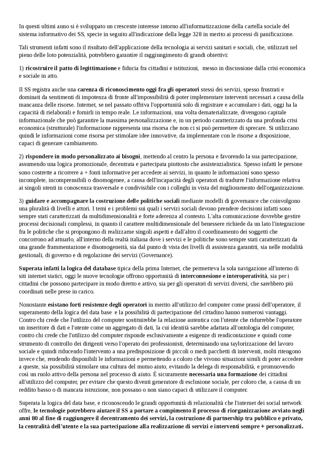 Dalla cartella sociale al fascicolo sociale elettronico - Docsity
