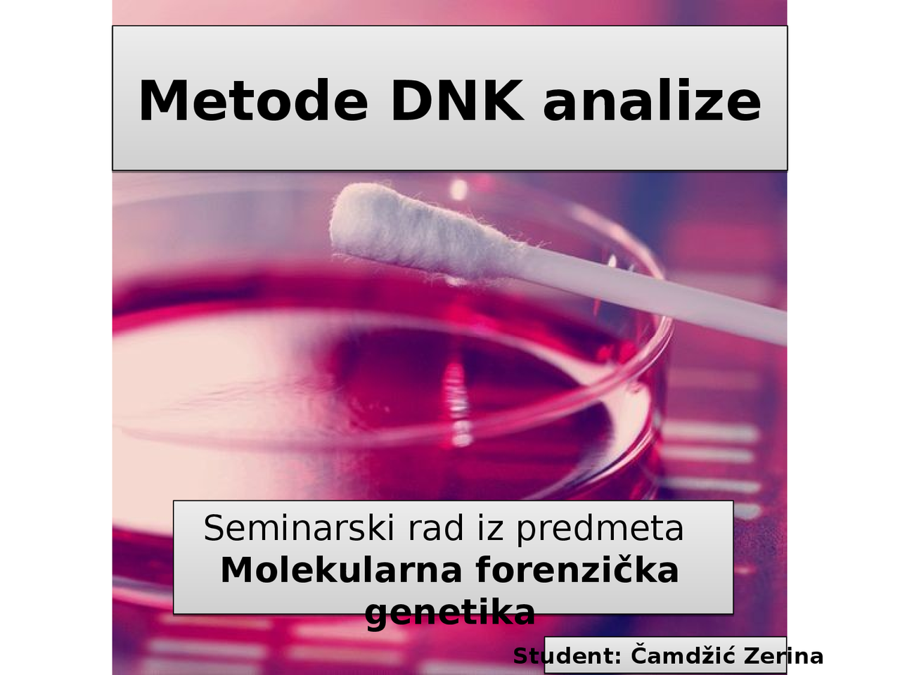 Analiza DNK molekule | Slajdovi' predlog Genetika | Docsity