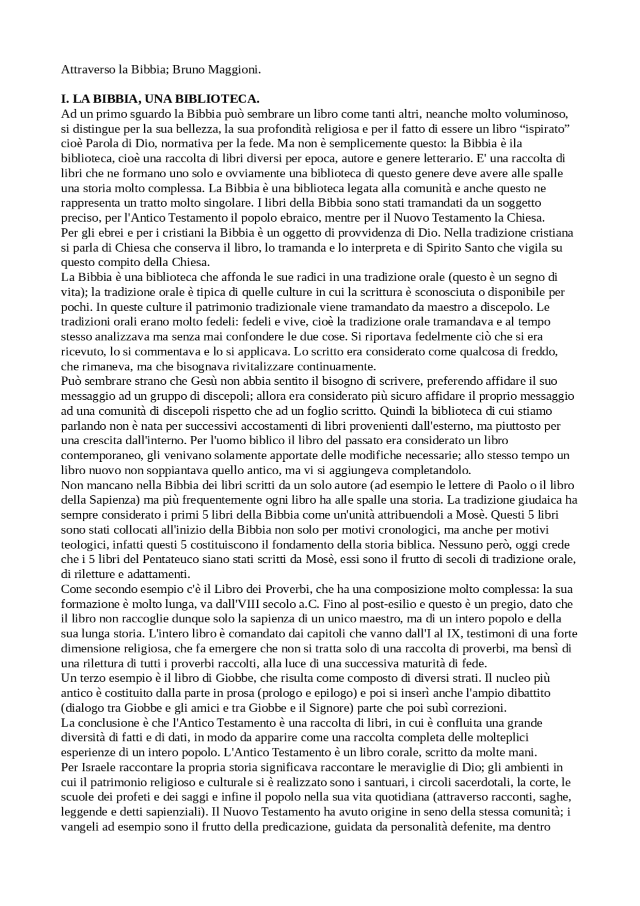 Attraverso La Bibbia Docsity