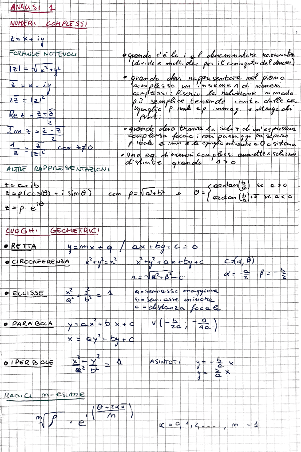 Numeri Complessi Analisi A Docsity