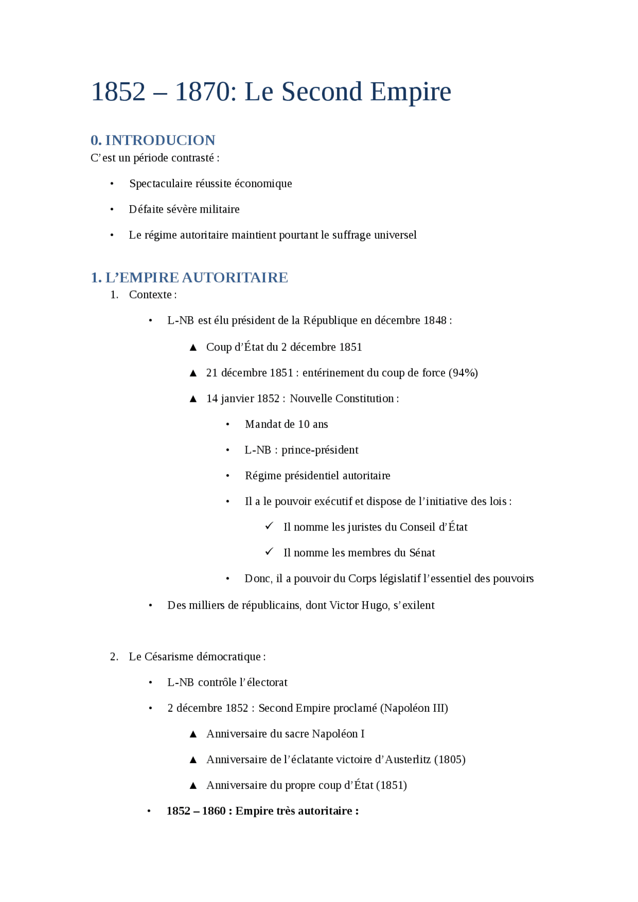 Segundo Imperio Francés - Docsity